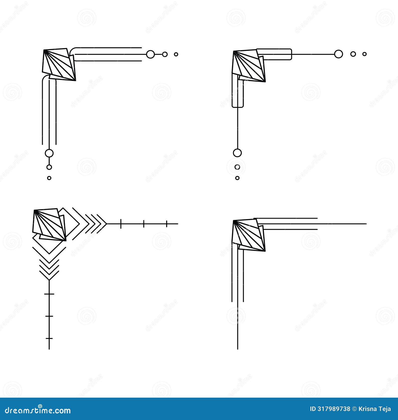 Art Deco Line Border. Decorative Lines Borders and Geometric Label ...
