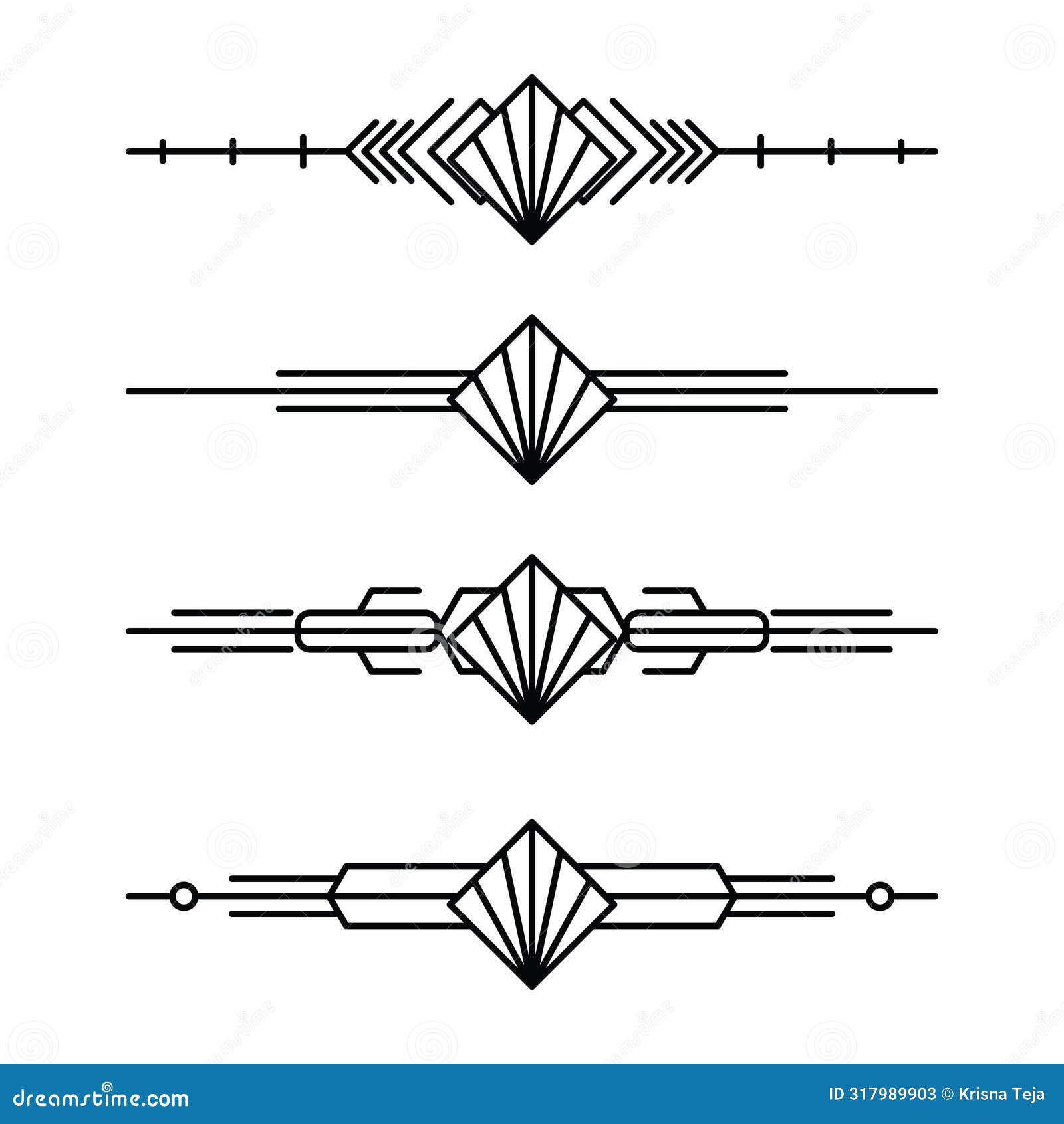 Art Deco Line Border. Decorative Lines Borders and Geometric Label ...
