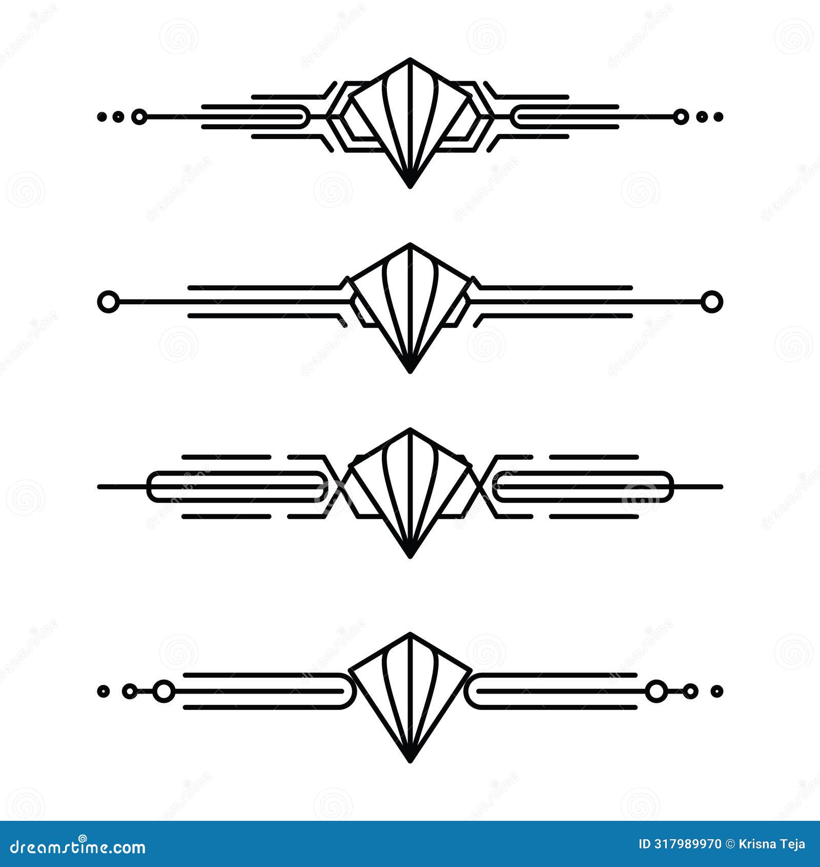 Art Deco Line Border. Decorative Lines Borders and Geometric Label ...