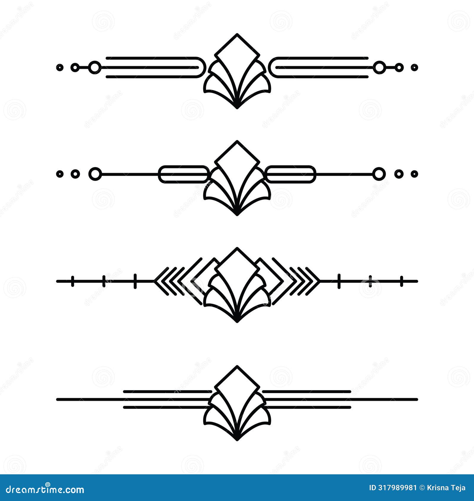 Art Deco Line Border. Decorative Lines Borders and Geometric Label ...