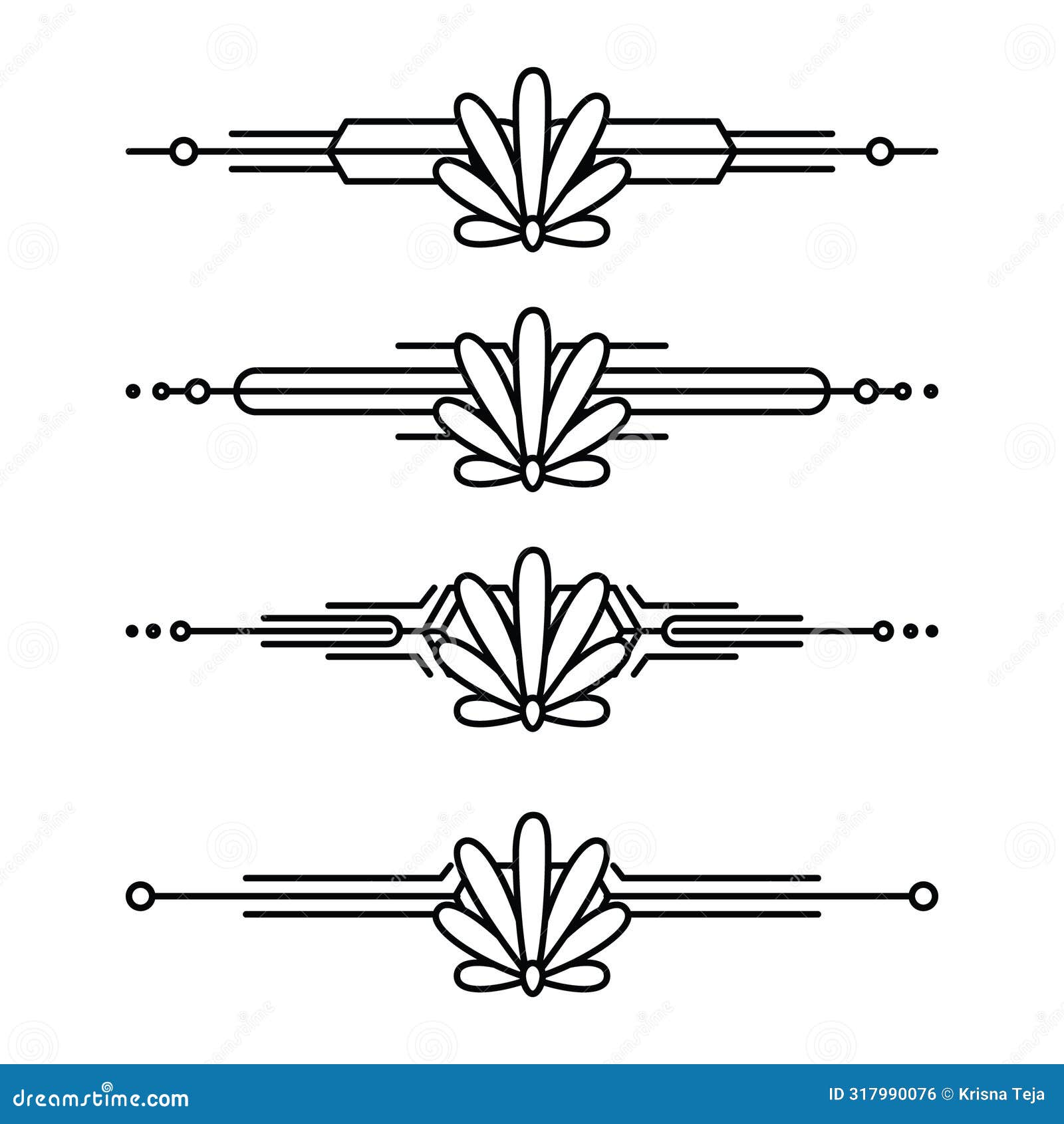 Art Deco Line Border. Decorative Lines Borders and Geometric Label ...