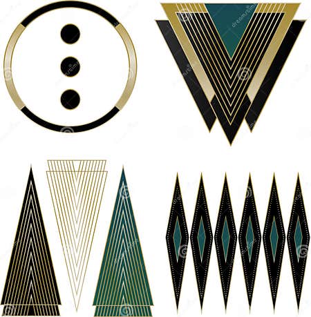 Art Deco Logos and Design Elements Stock Vector - Illustration of decor ...