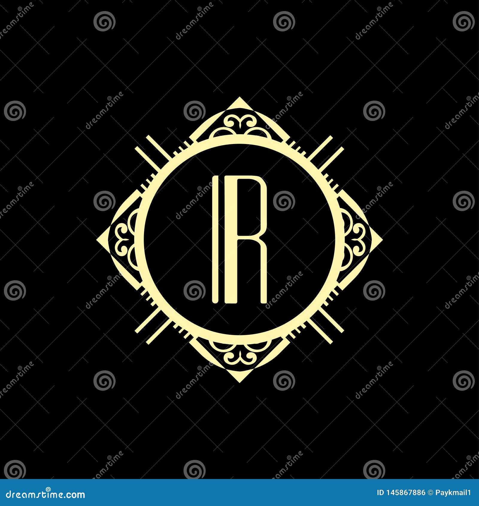 Art Deco modern monogram stock vector. Illustration of heritage - 145867886