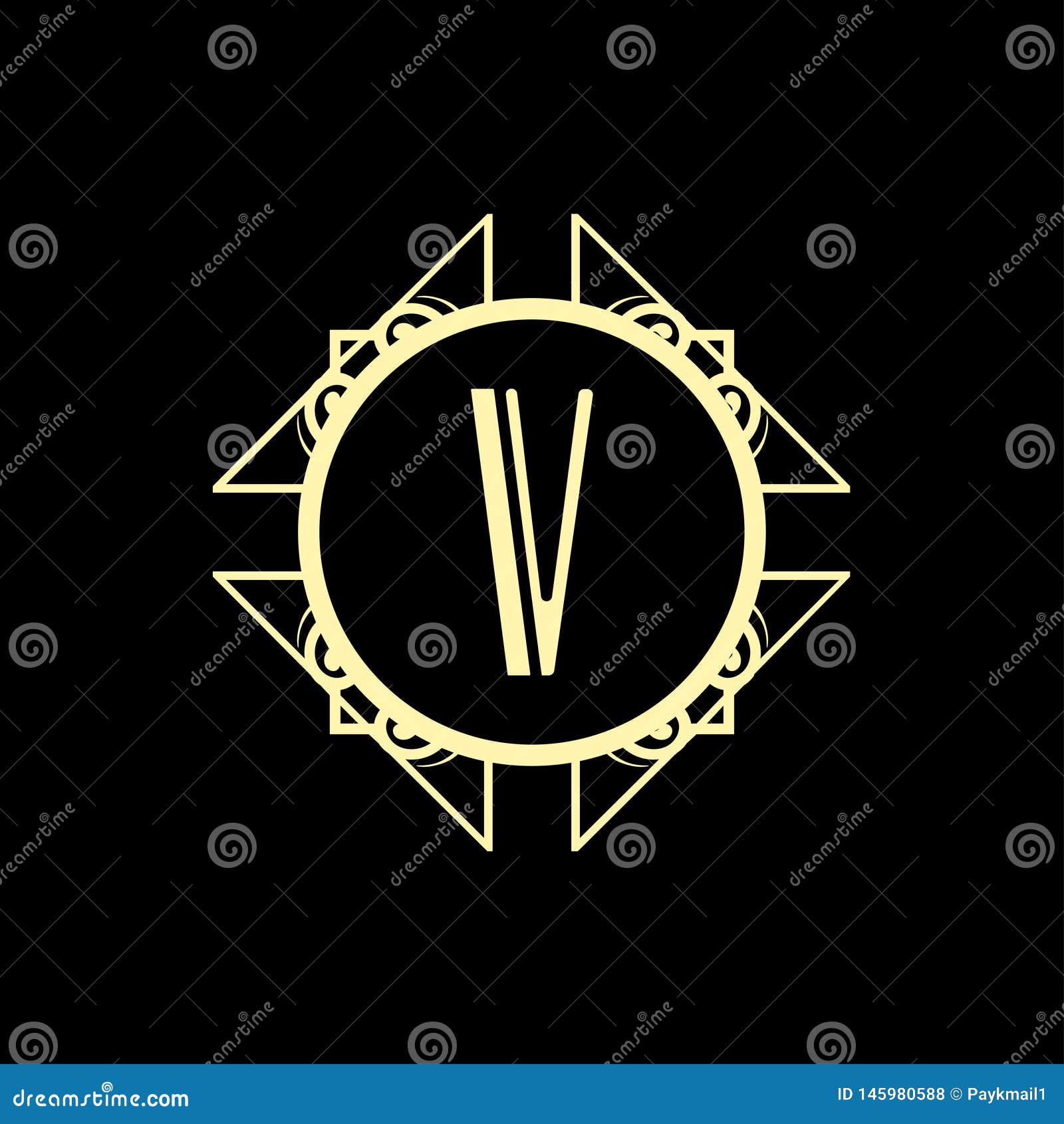 Art Deco modern monogram stock vector. Illustration of letter - 145980588