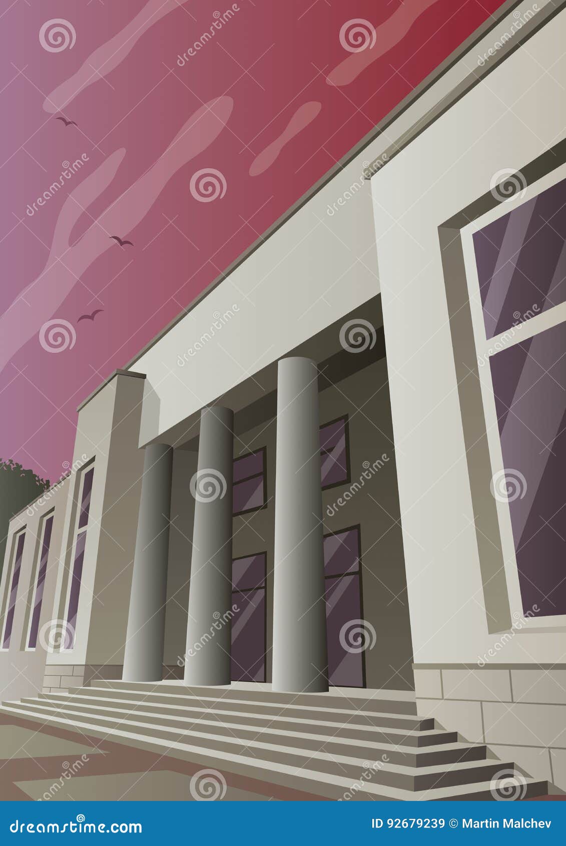 Art Deco Museum stock vector. Illustration of bank, copy - 92679239