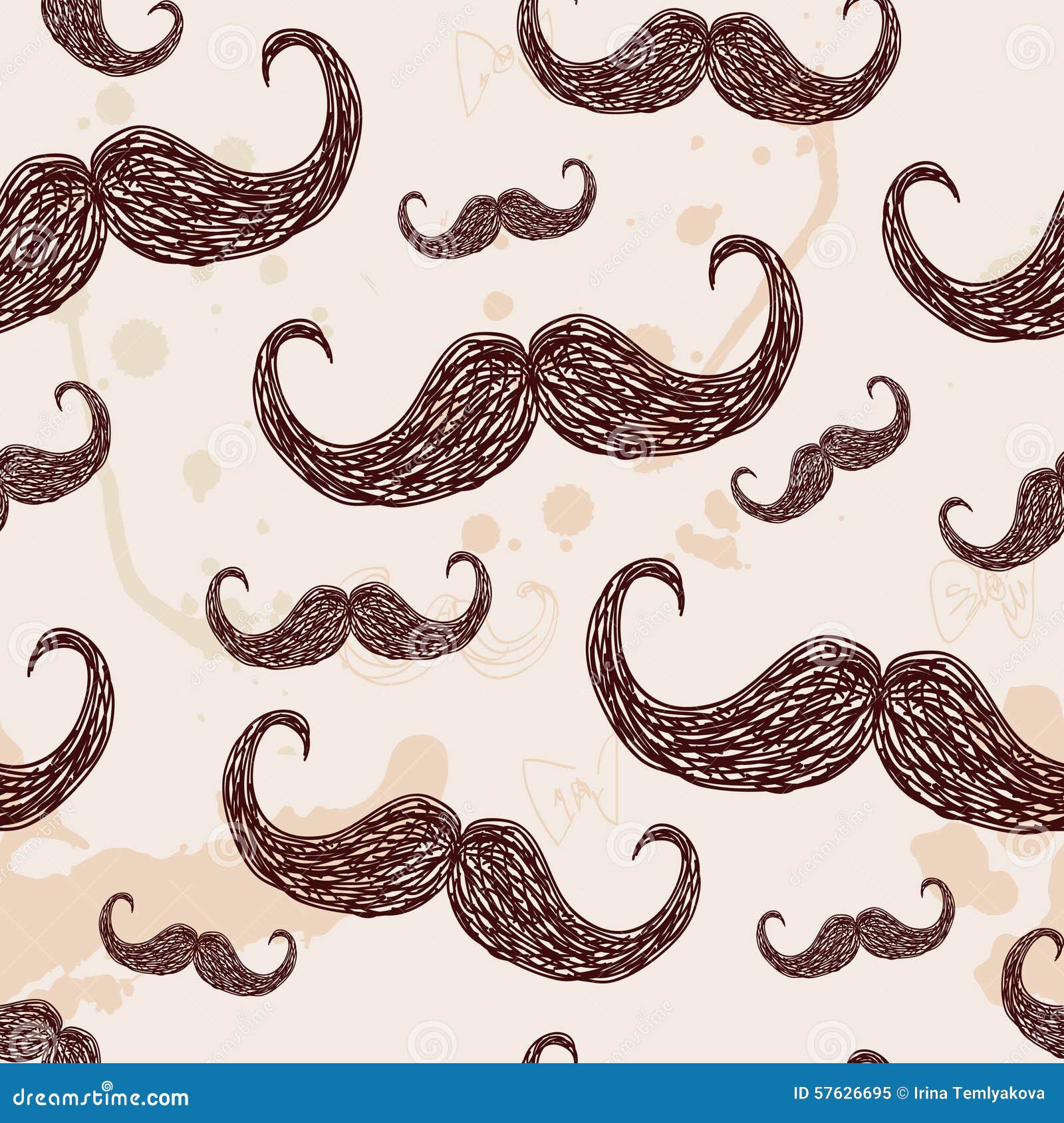 Mustache Seamless Pattern Isolated Vector Wallpaper Background Stock ...