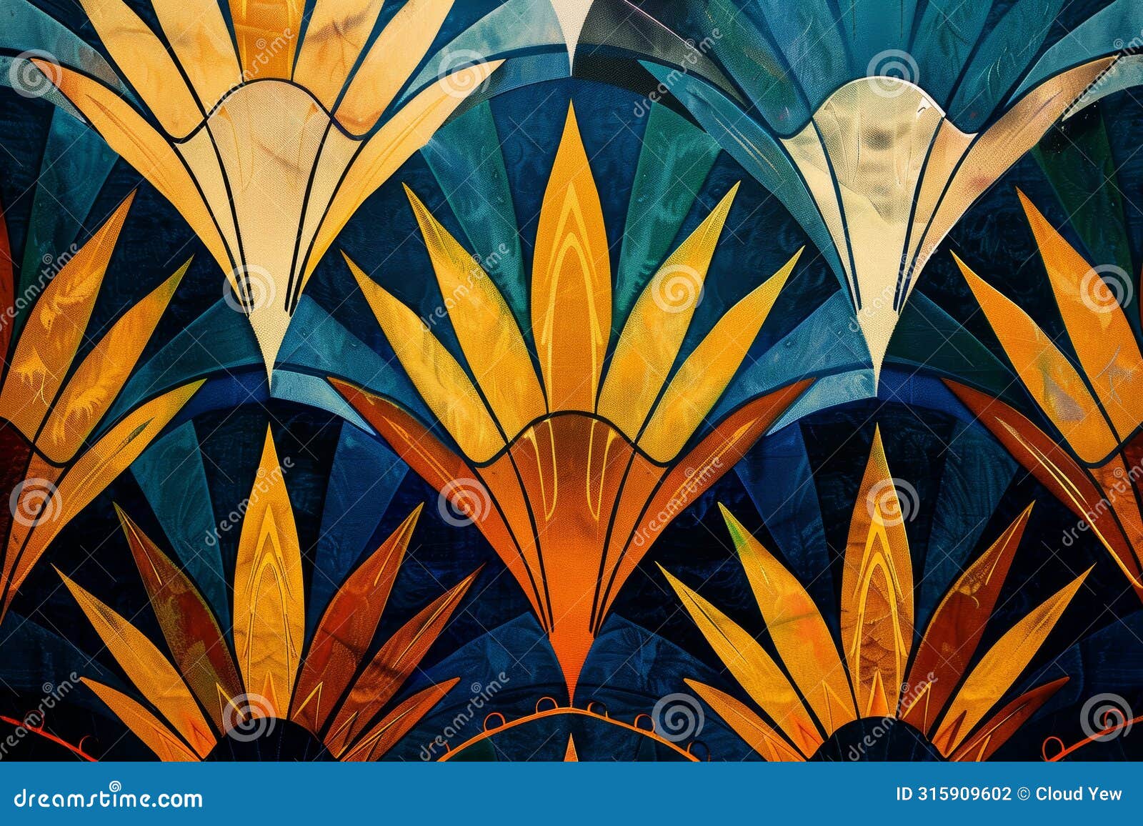 Art Deco Pattern with a Vibrant Color Palette for Added Visual Interest ...