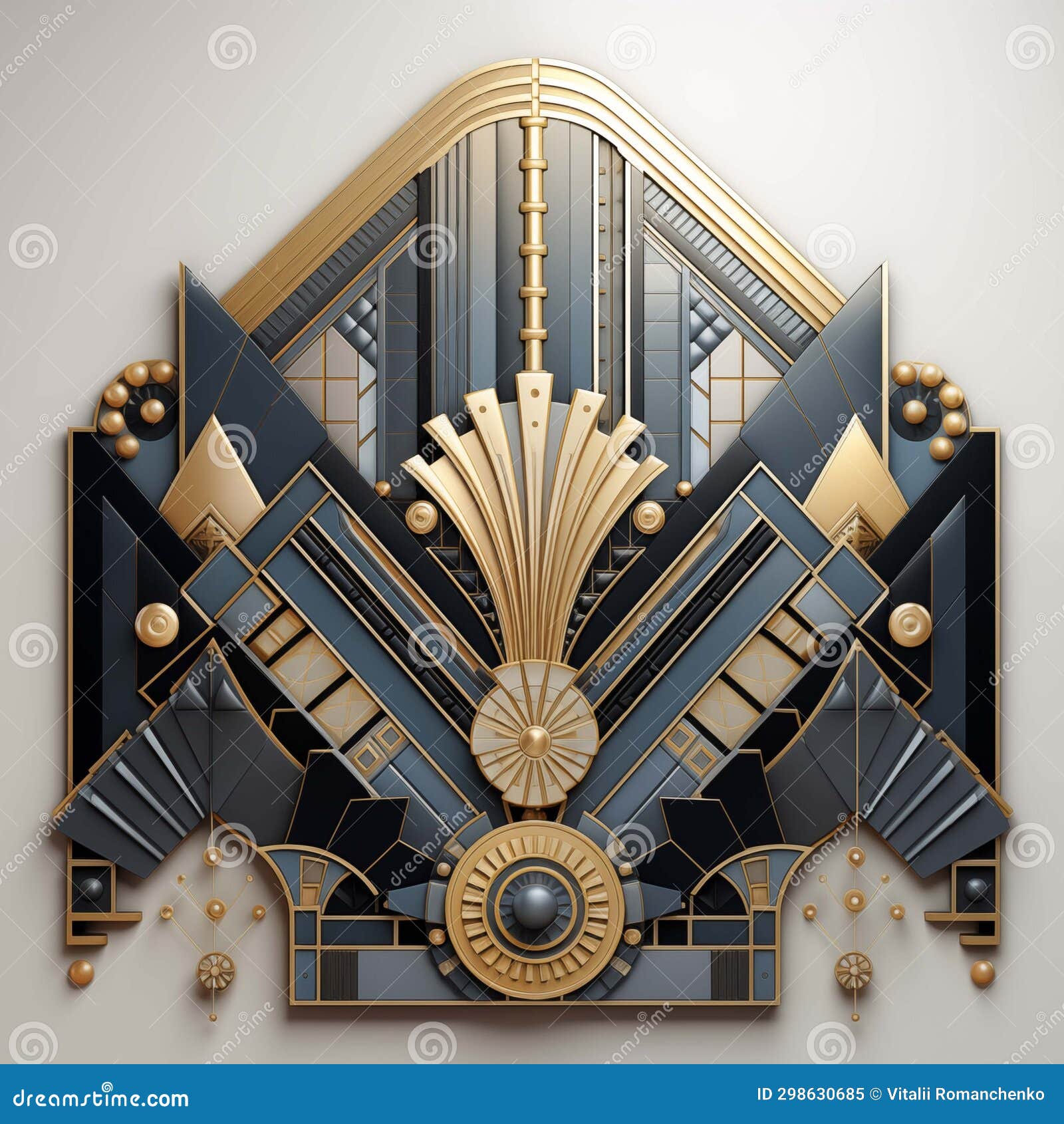 Art Deco Patterns from the 20s and 30s, Metallic Gold, Silver and Black ...