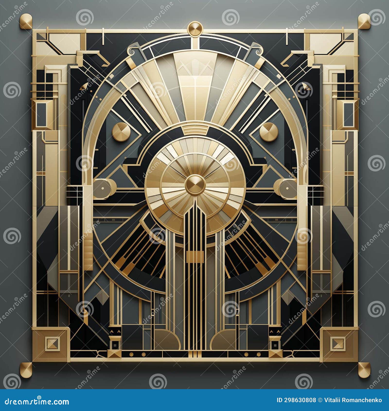 Art Deco Patterns from the 20s and 30s, Metallic Gold, Silver and Black ...