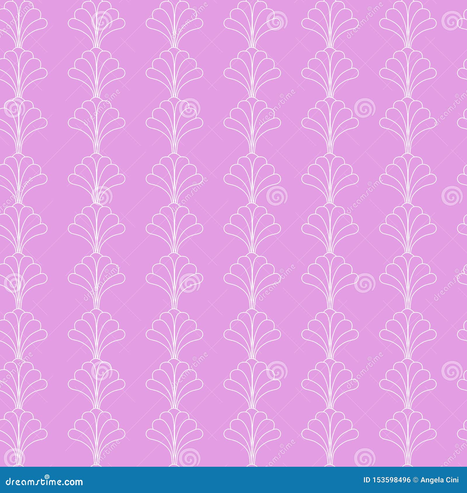 Art Deco Pink Seamless Pattern Design with Pink Flowers Background ...