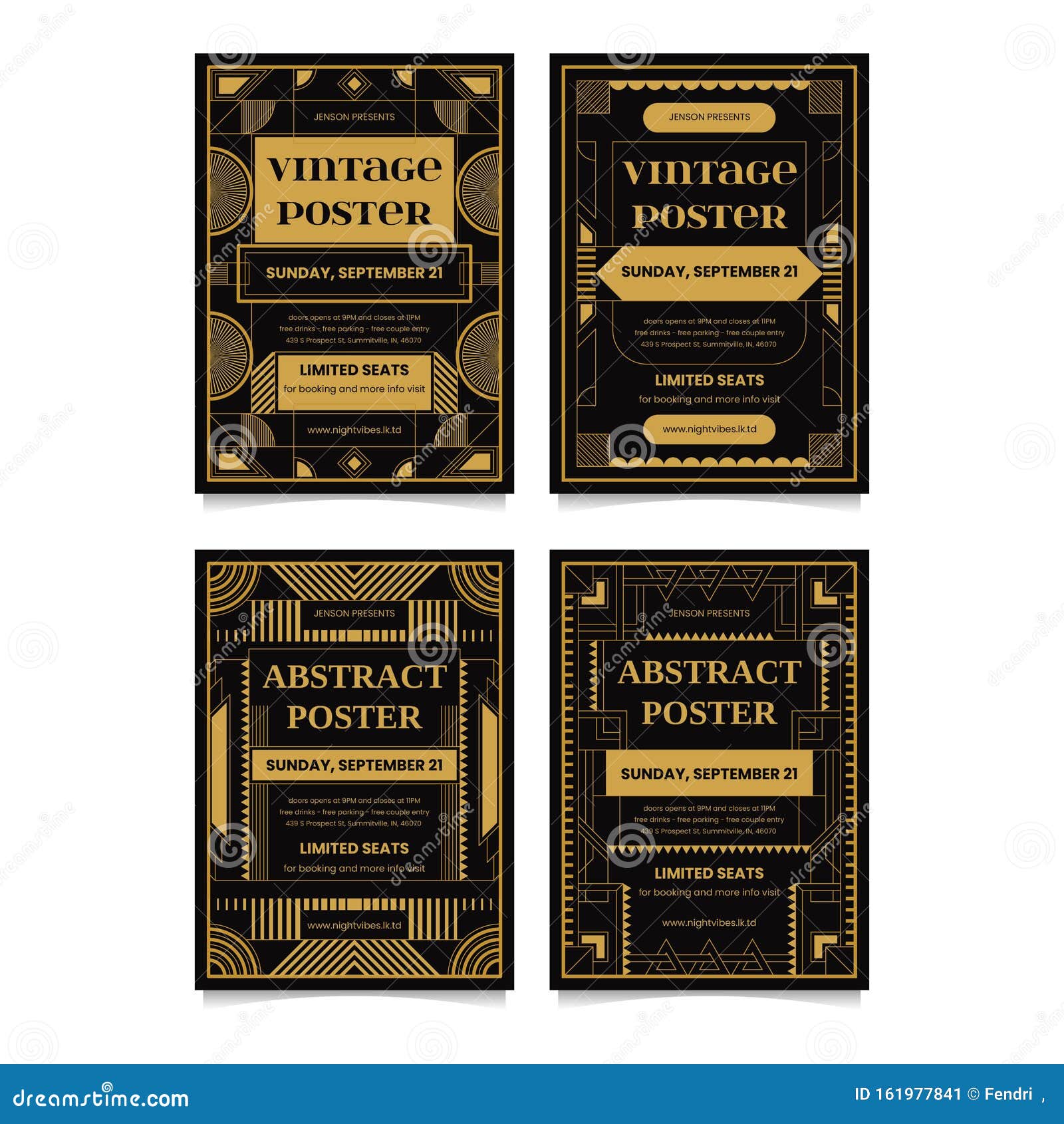 ART DECO POSTER DESIGN TEMPLATE COLLECTIONS Stock Vector - Illustration ...