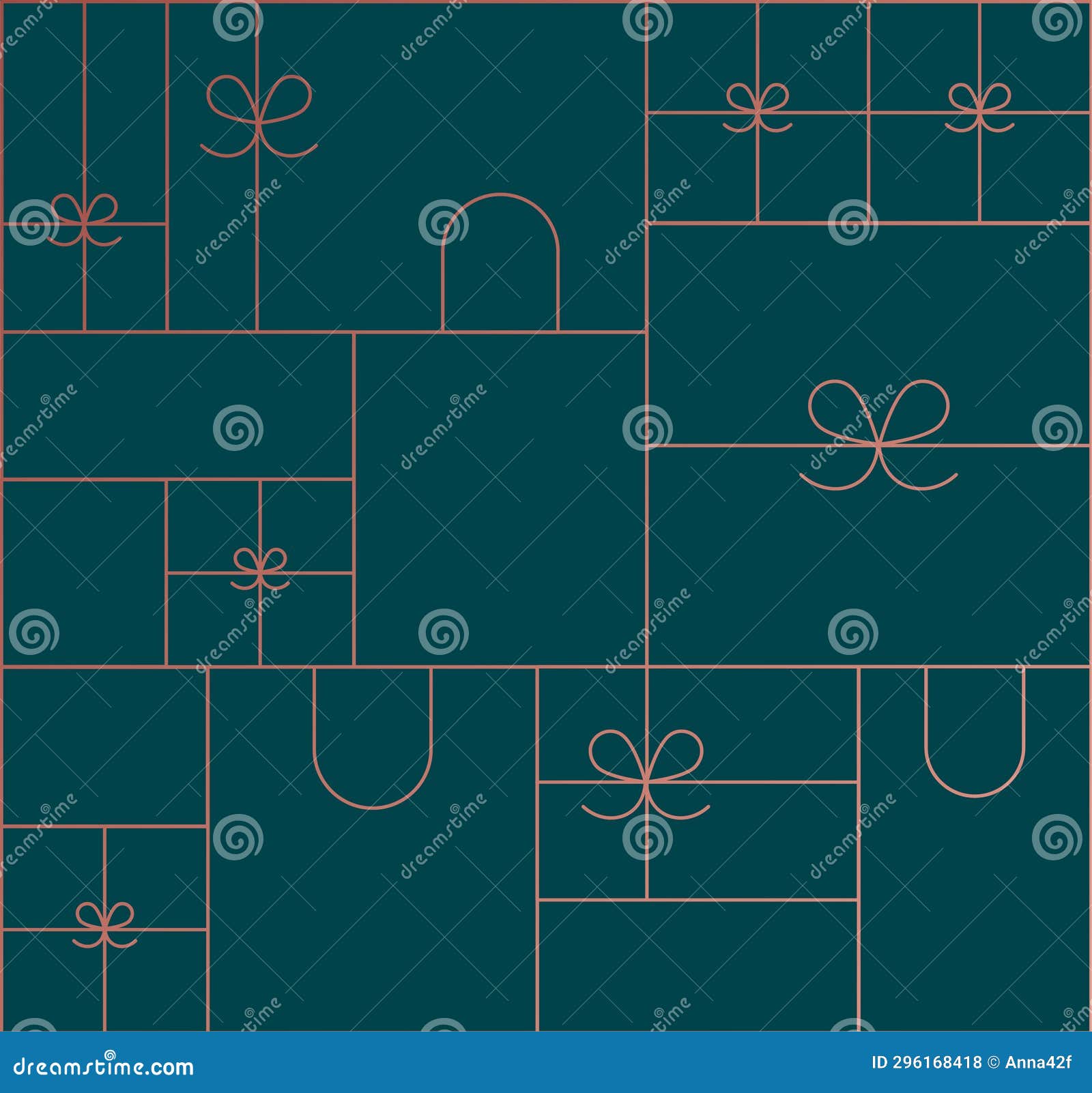 Art Deco Present Box Composition Linear Green Blue Stock Vector ...