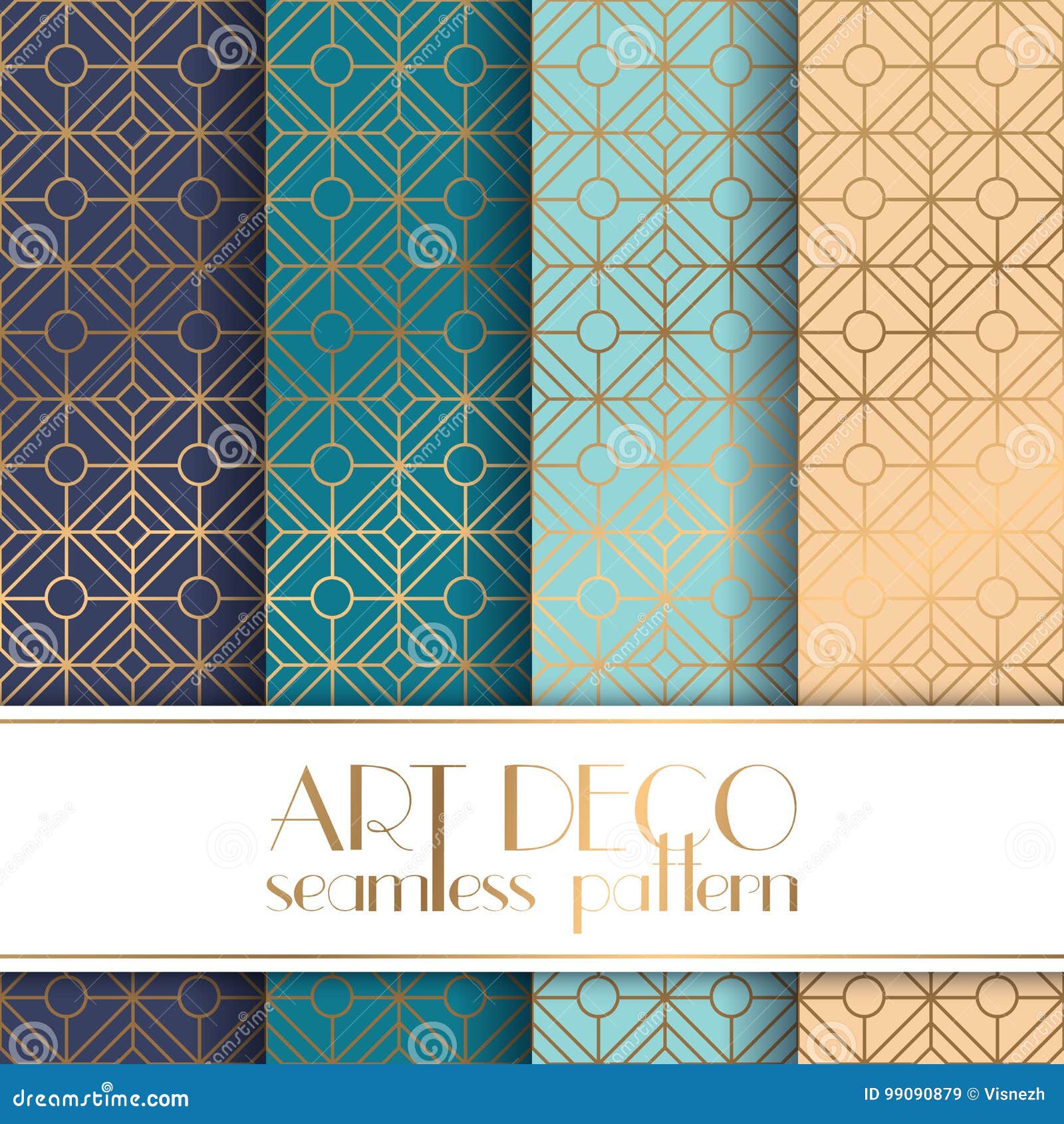 Art Deco seamless pattern stock vector. Illustration of elegance - 99090879