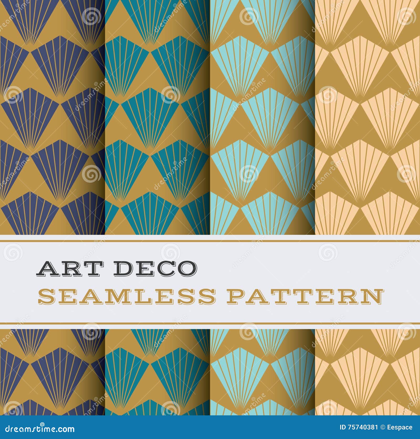 Art Deco Seamless Pattern 08 Stock Vector - Illustration of golden ...