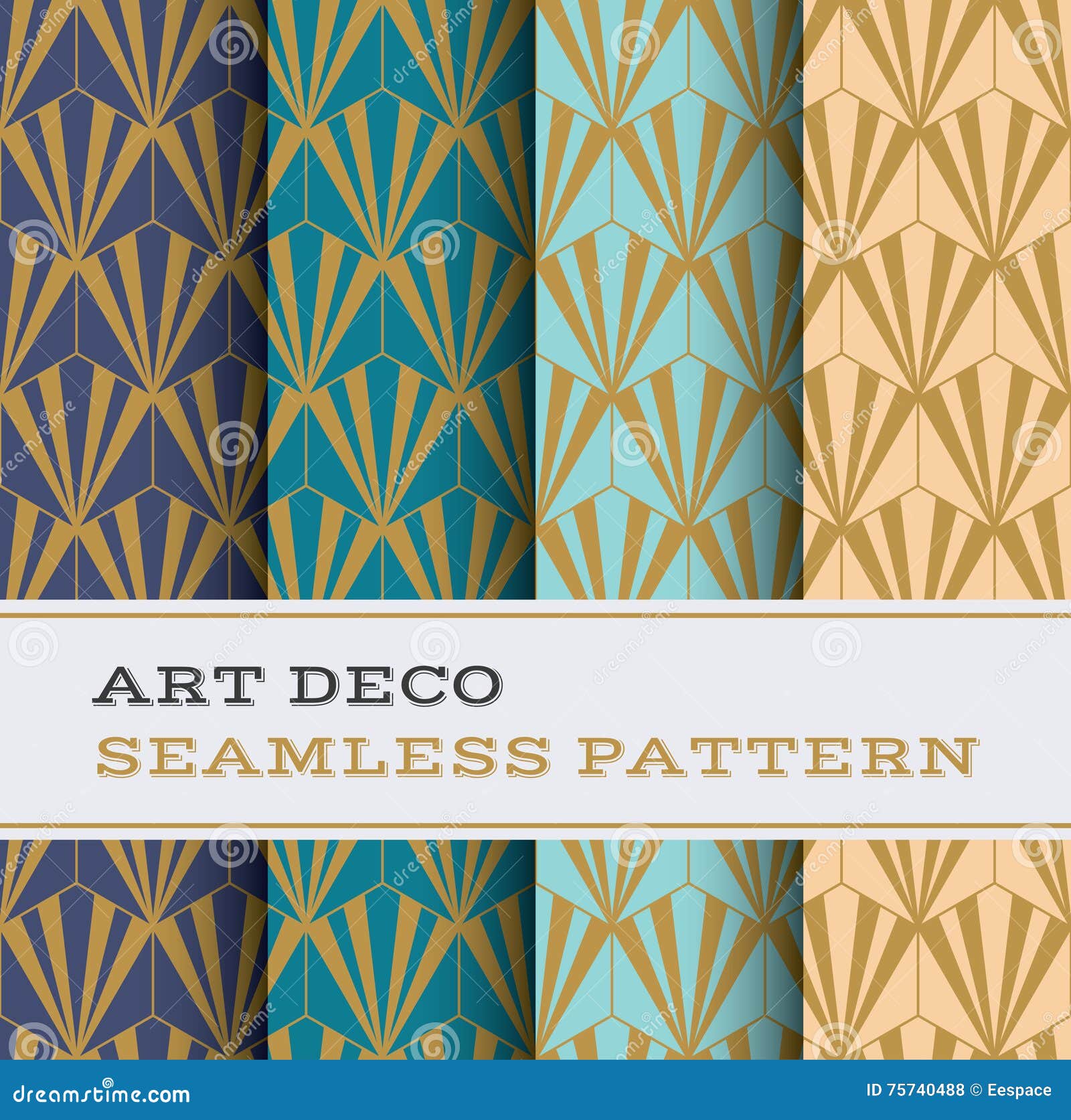 Art Deco Seamless Pattern 10 Stock Vector - Illustration of deco, cyan ...