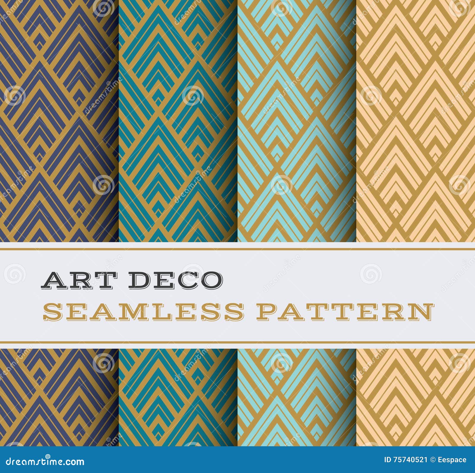 Art Deco Seamless Pattern 12 Stock Vector - Illustration of decoration ...