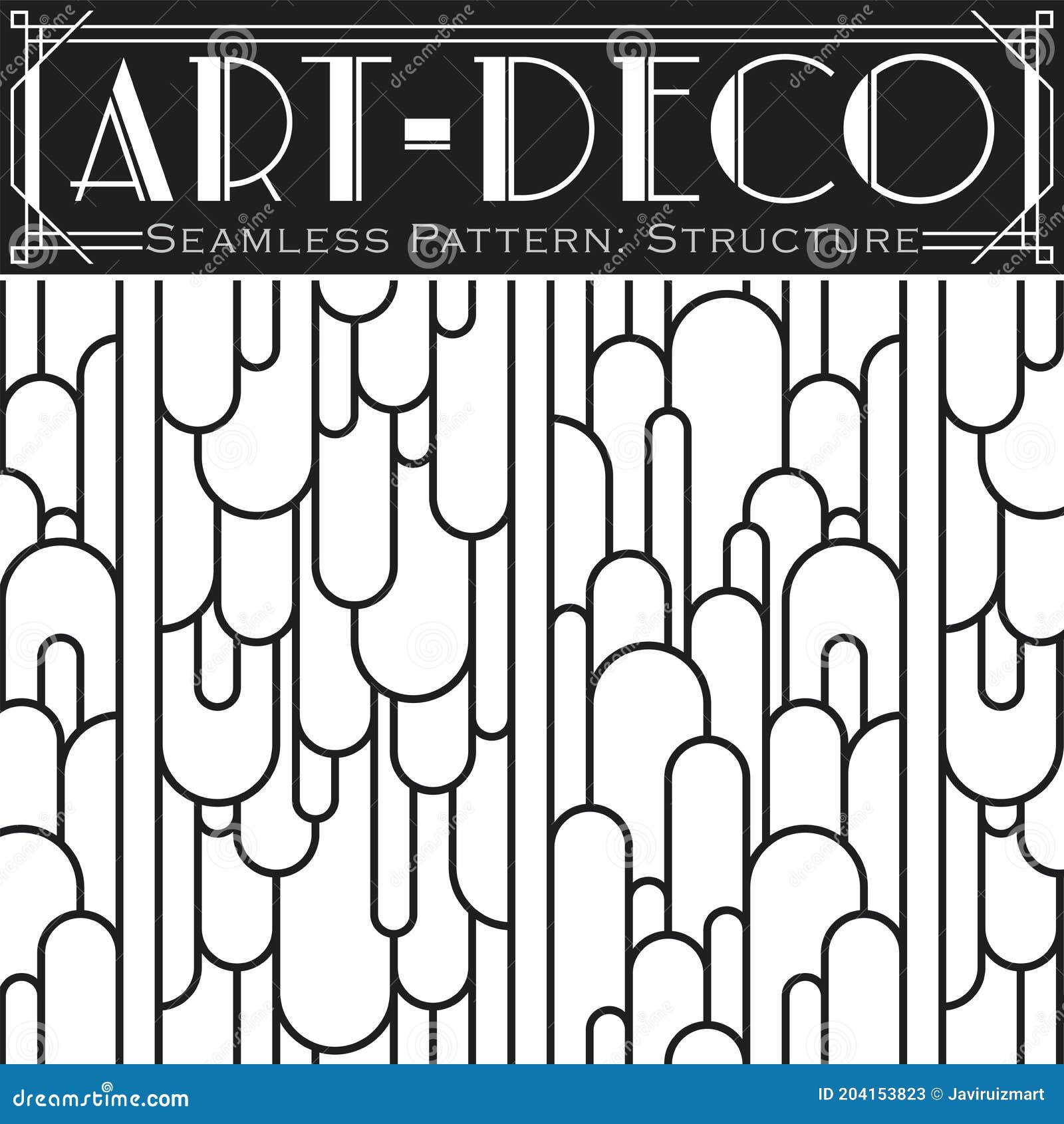 Art-Deco Seamless Pattern, Structure Stock Vector - Illustration of ...