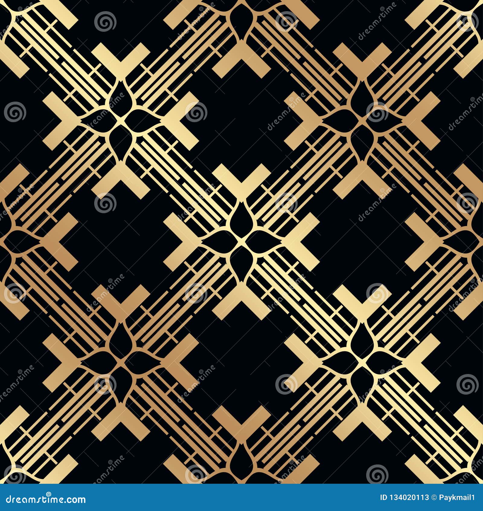 Art Deco Seamless Pattern stock image. Image of luxury - 134020113