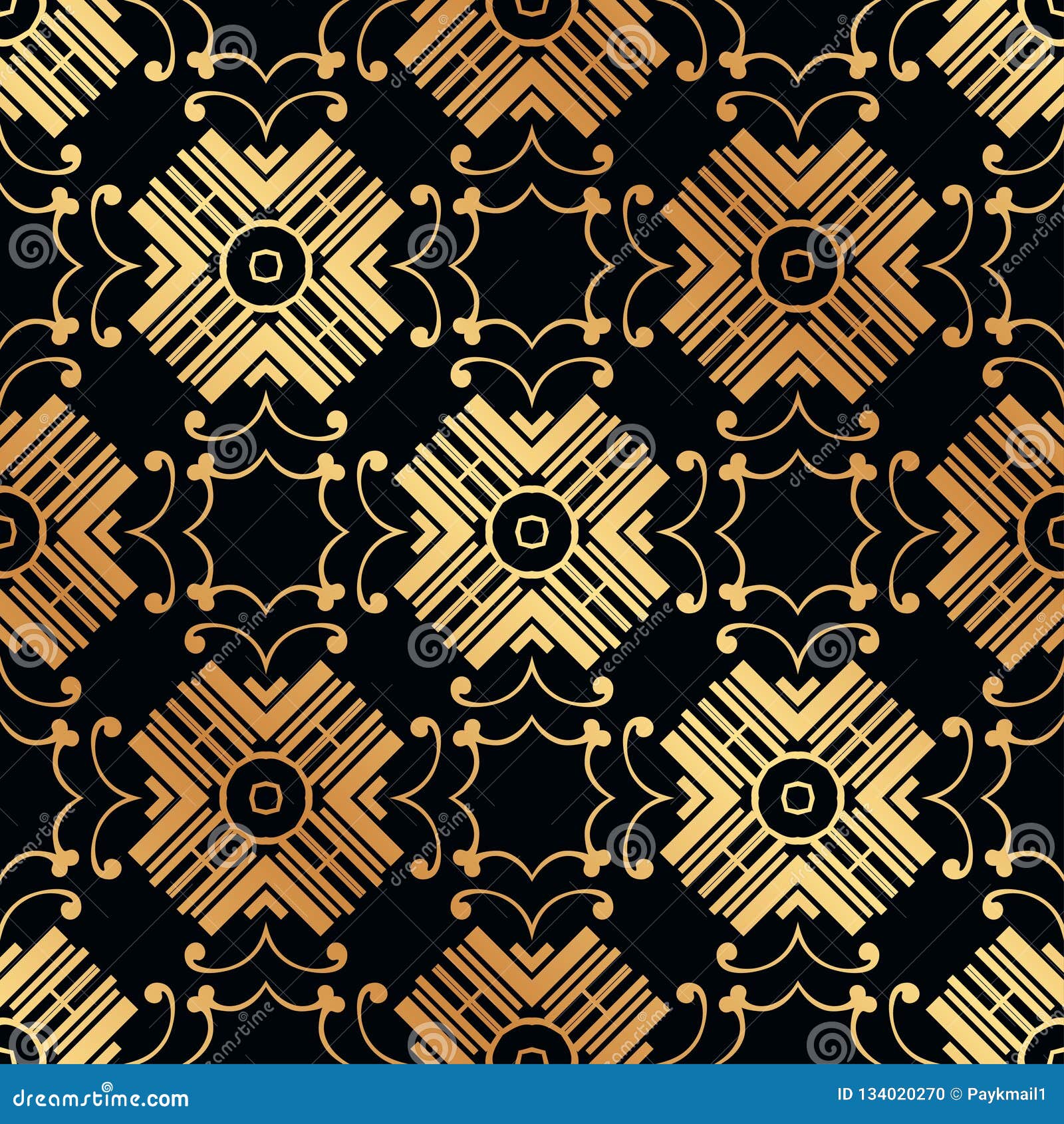 Art Deco Seamless Pattern stock photo. Image of design - 134020270