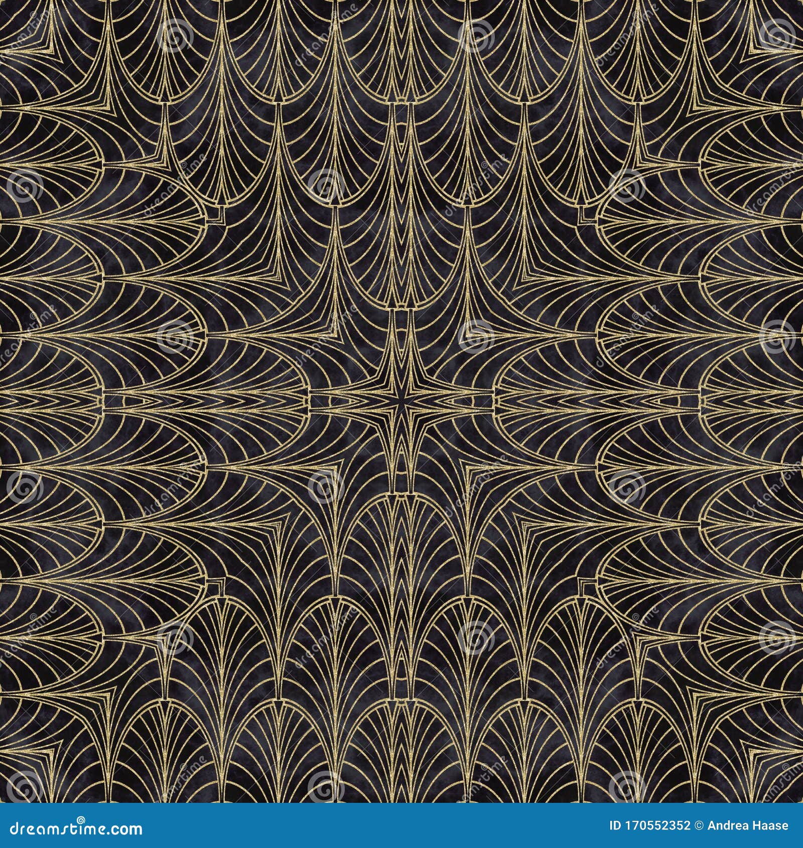 Art Deco Seamless Repeating Pattern Stock Illustration - Illustration ...