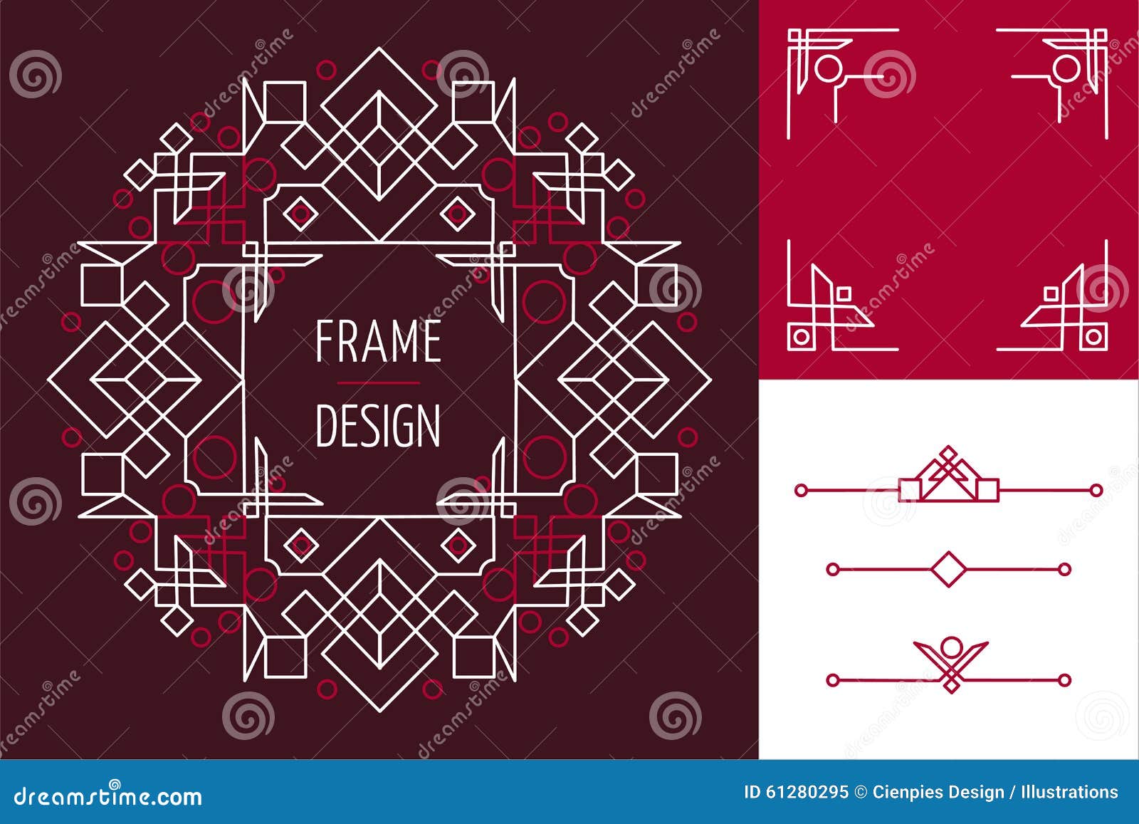 Mono Line Frame. Simple Certificate Border. Template Vector ...
