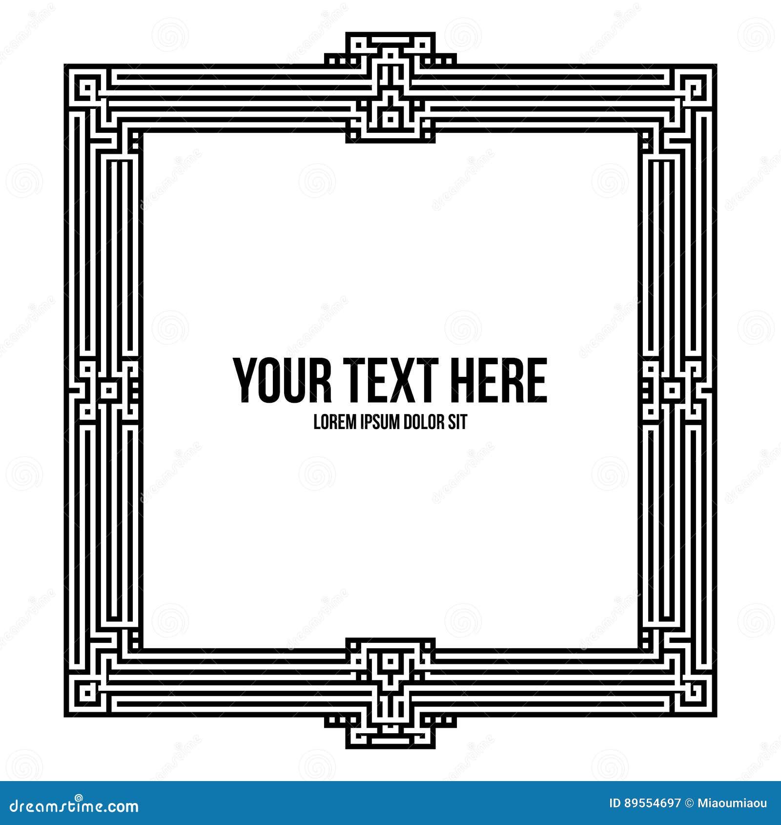 Art Deco Square Frame with Native American Elements Stock Vector ...