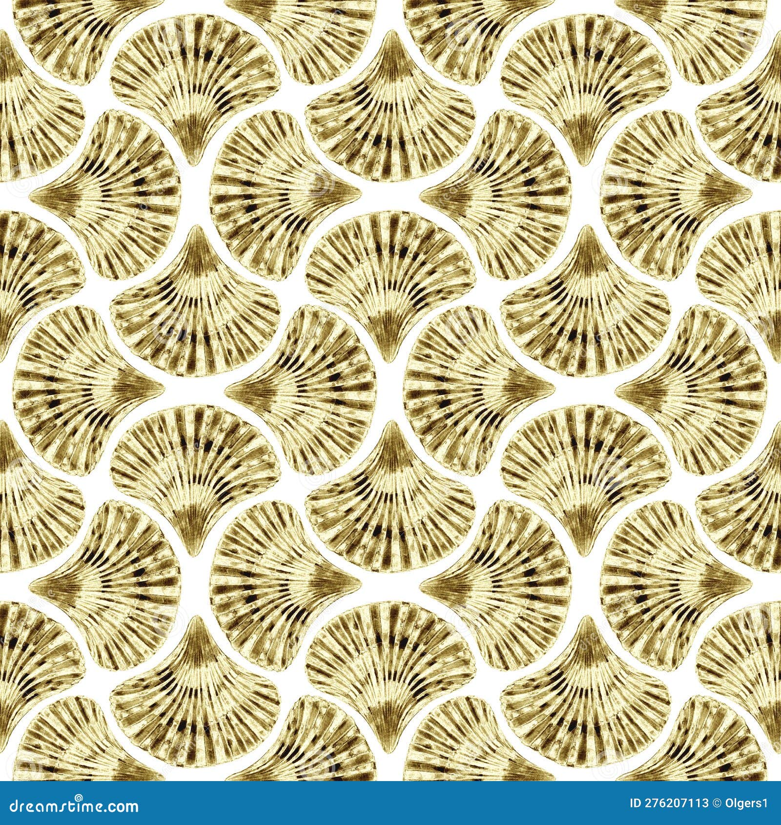 Art Deco Style Abstract Sea Shells Geometric Forms Seamless Pattern ...