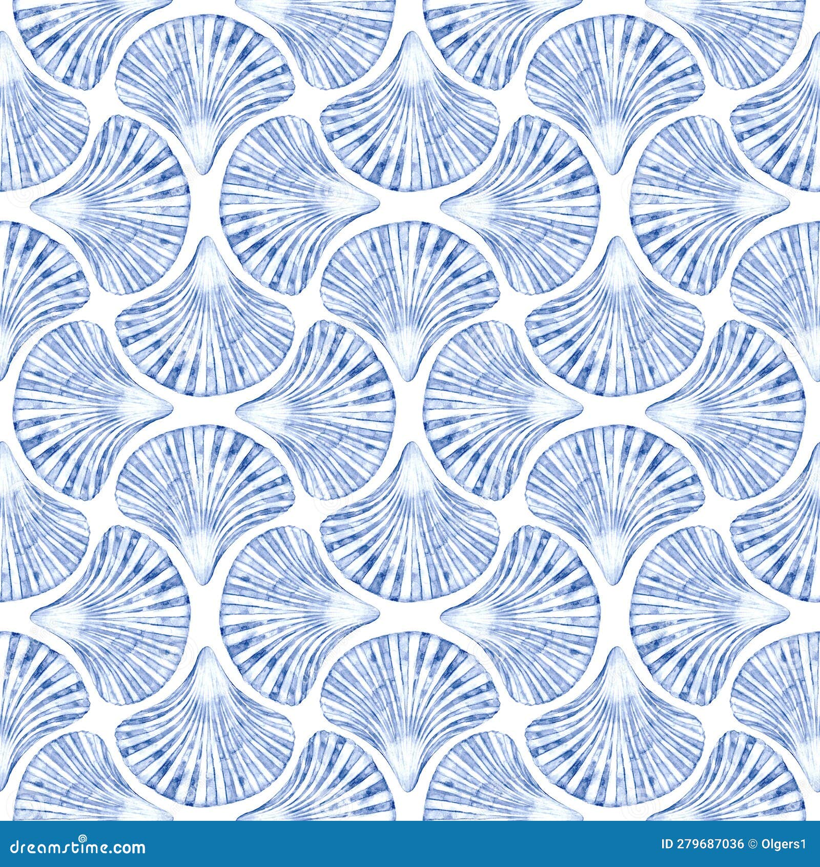 Art Deco Style Abstract Sea Shells Geometric Forms Seamless Pattern ...