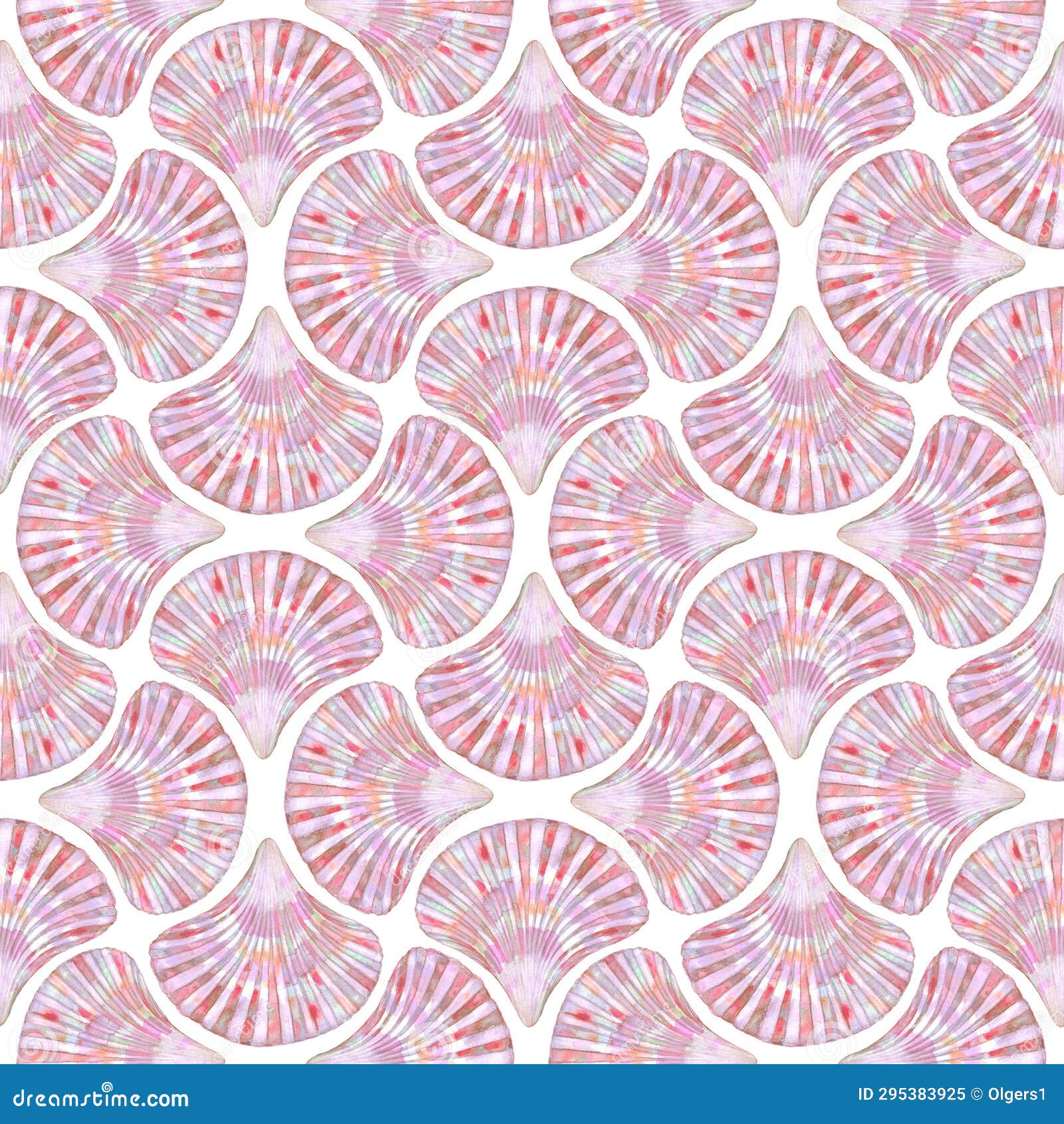 Art Deco Style Abstract Sea Shells Geometric Forms Seamless Pattern ...