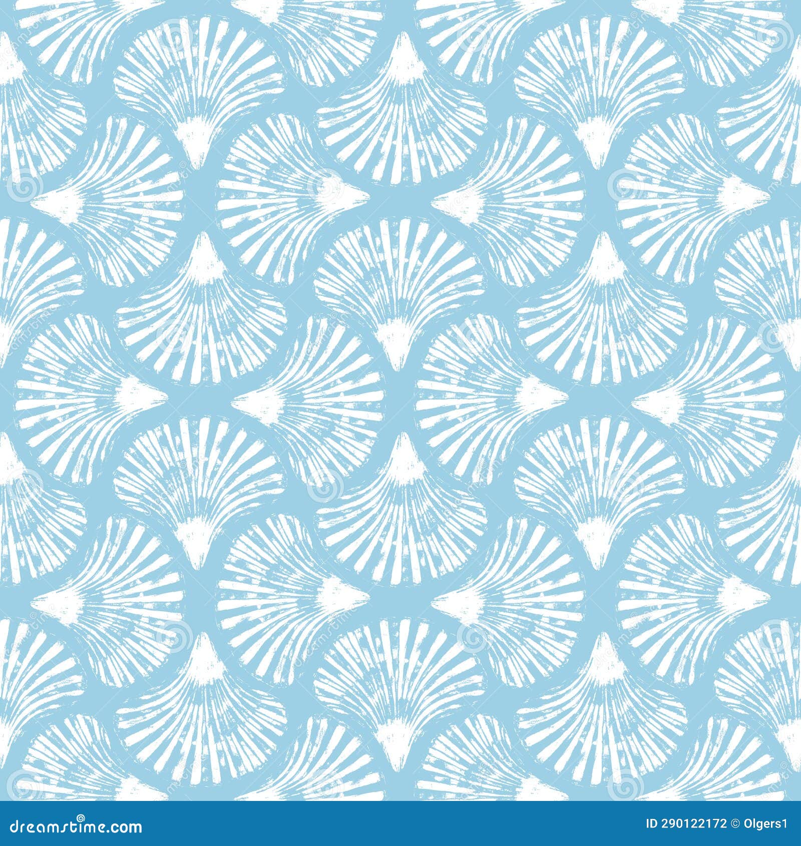 Art Deco Style Abstract Sea Shells Geometric Forms Seamless Pattern ...