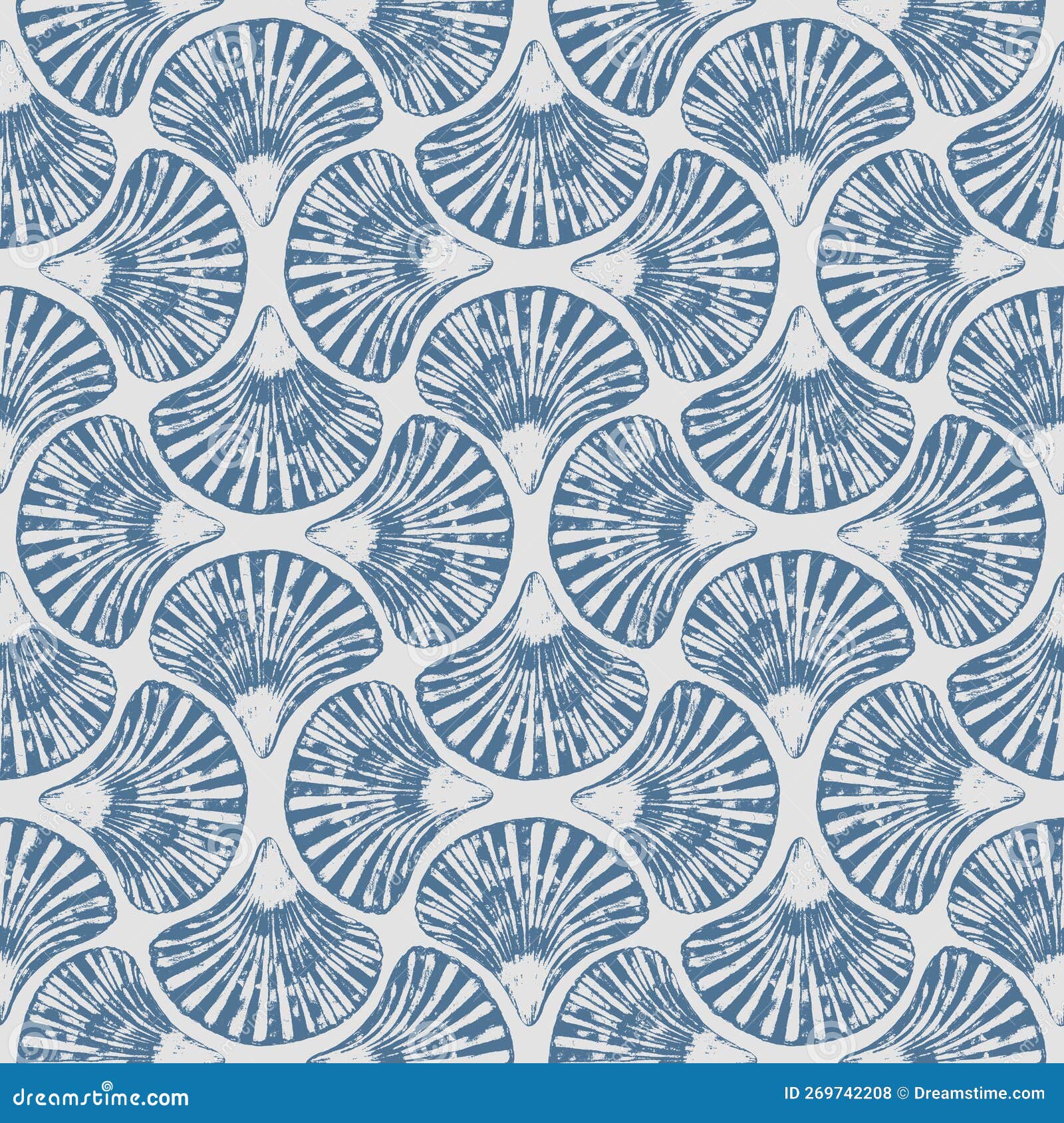 Art Deco Style Abstract Sea Shells Geometric Forms Seamless Pattern ...