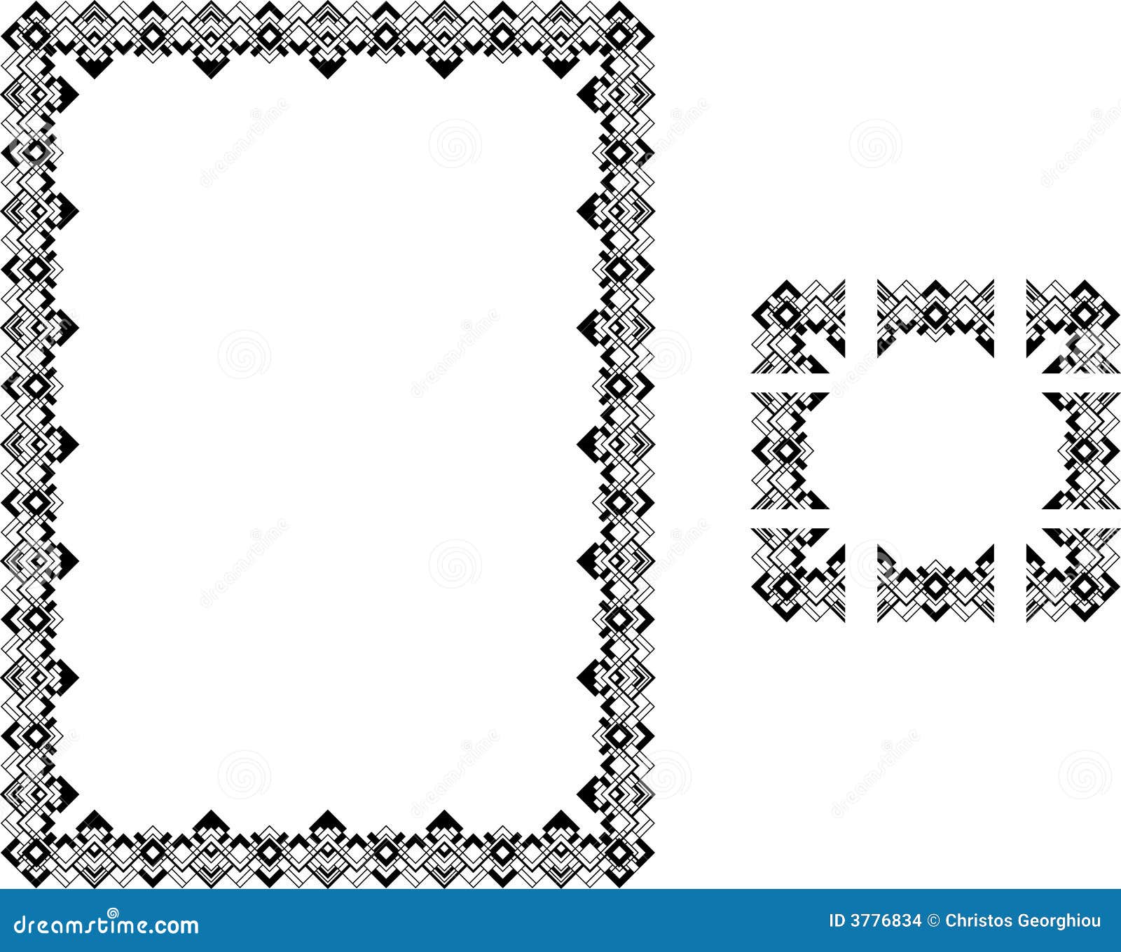 Art Deco Style Border Frame Stock Vector - Illustration of classical ...