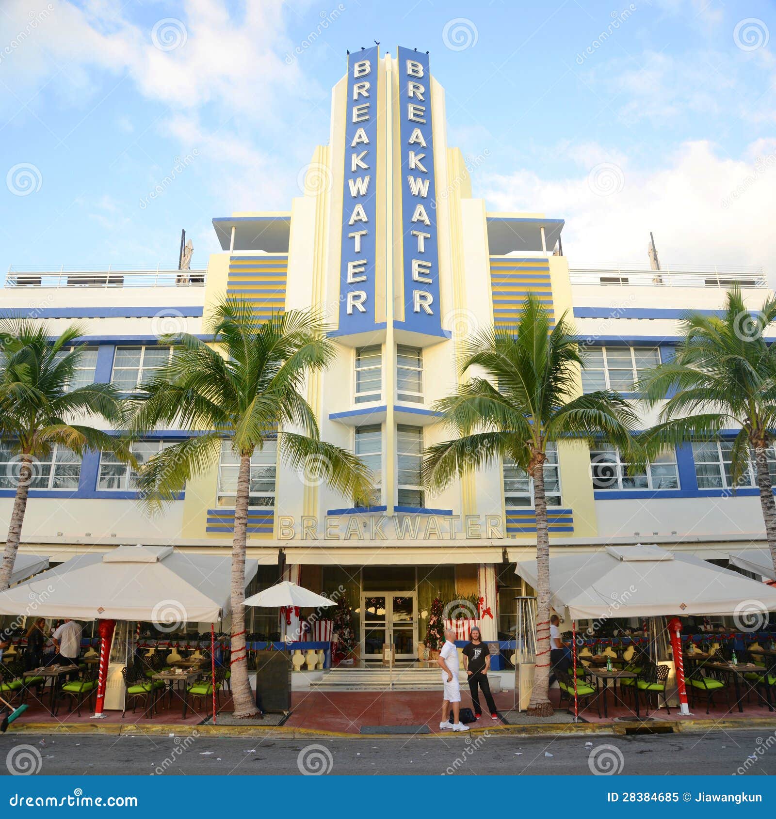 Art Deco Style Breakwater in Miami Beach Editorial Image - Image of ...