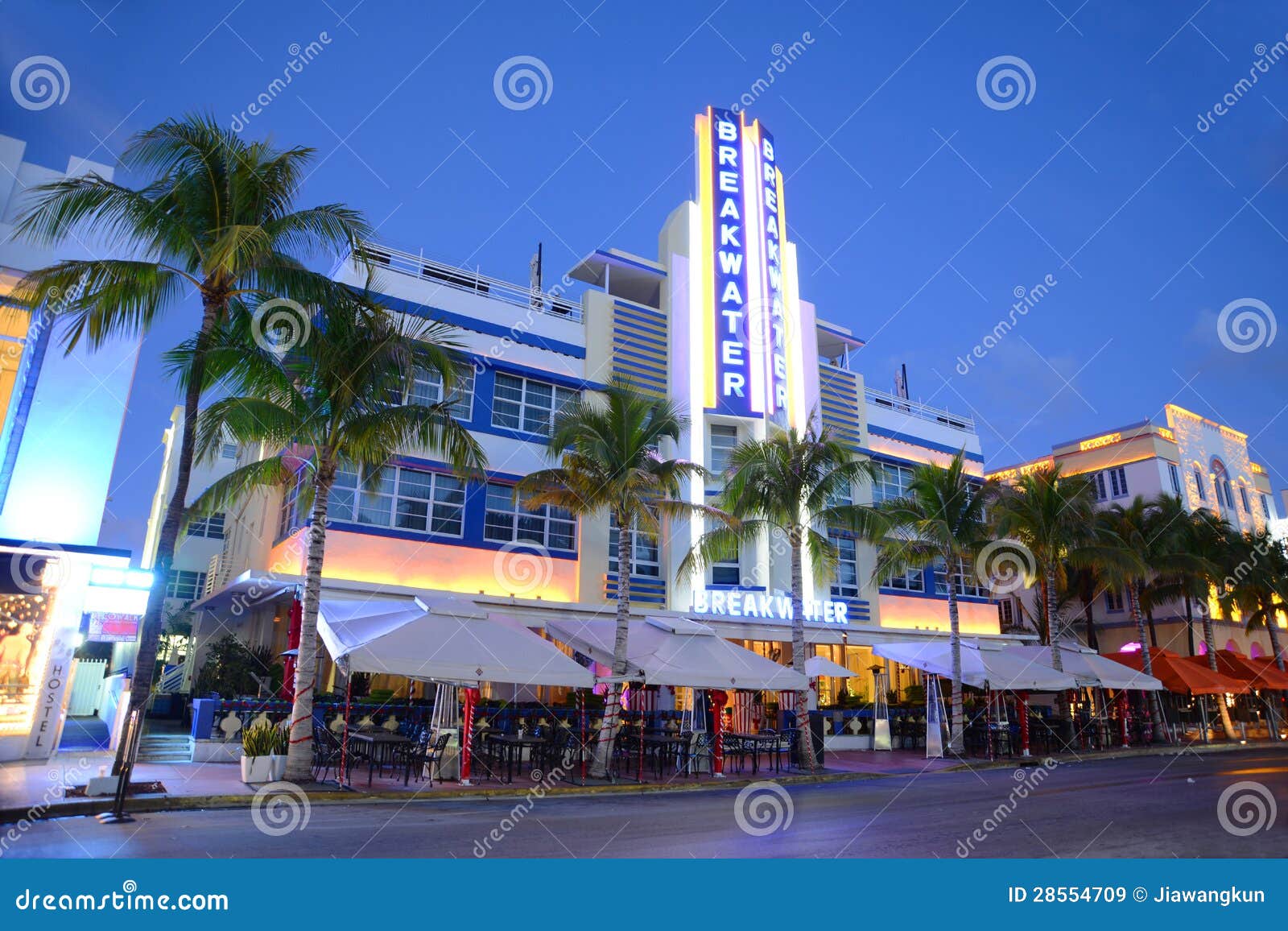 Art Deco Style Breakwater in Miami Beach Editorial Stock Image - Image ...