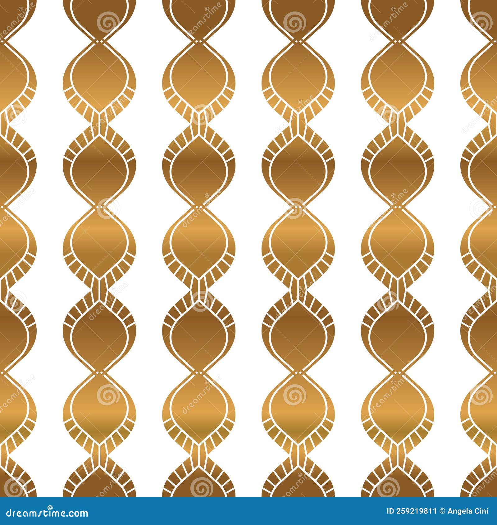 Art Deco Style Seamless Pattern in White and Gold Stock Vector ...