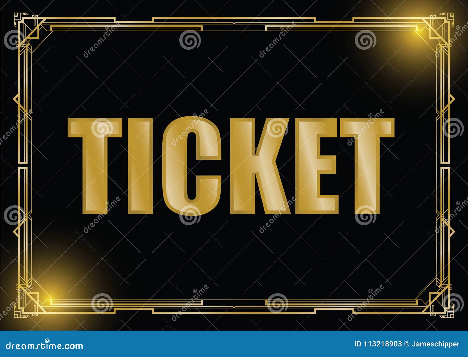 Art deco ticket background stock vector. Illustration of background ...
