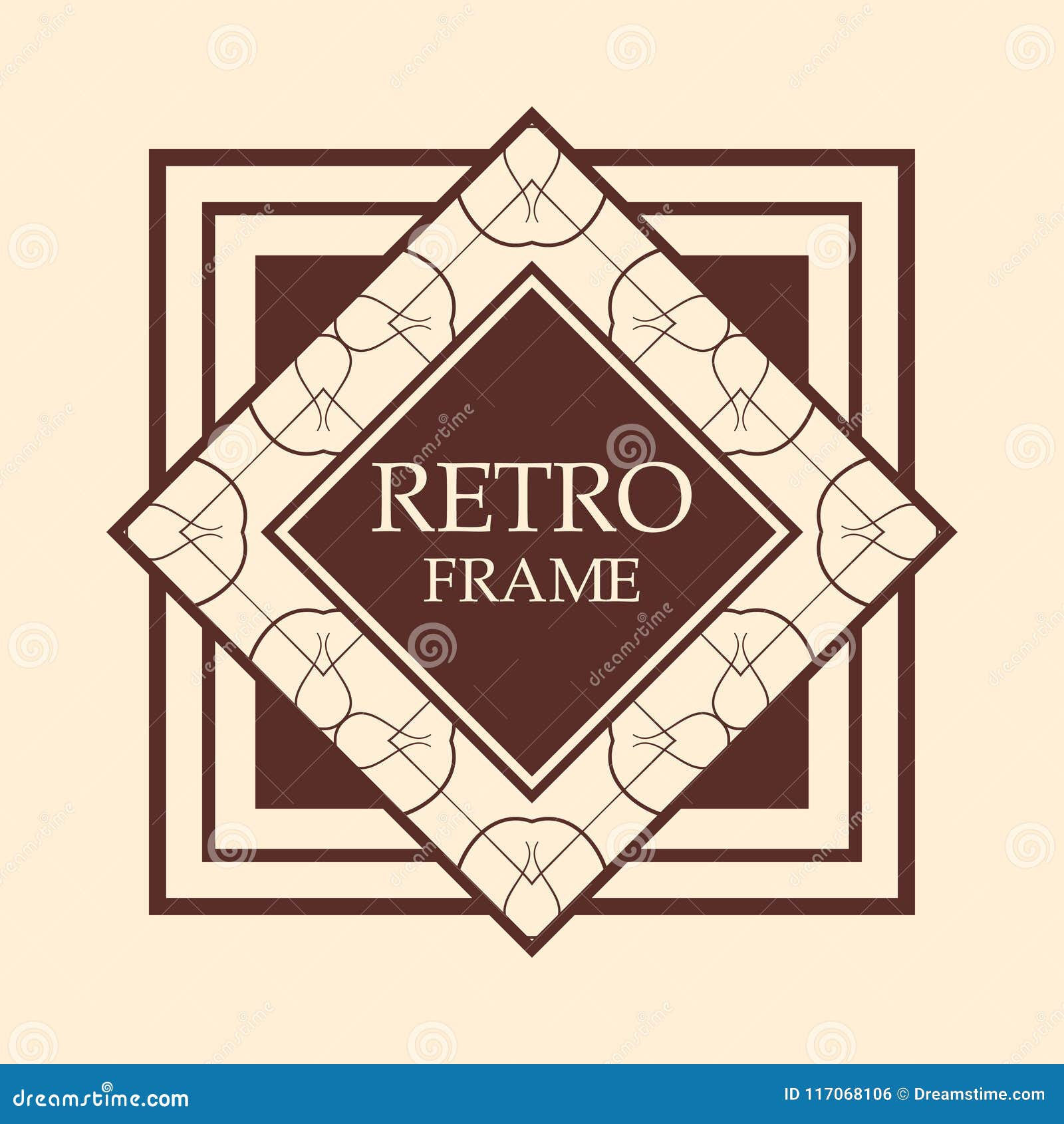 Vintage border vector stock vector. Illustration of frame - 117068106