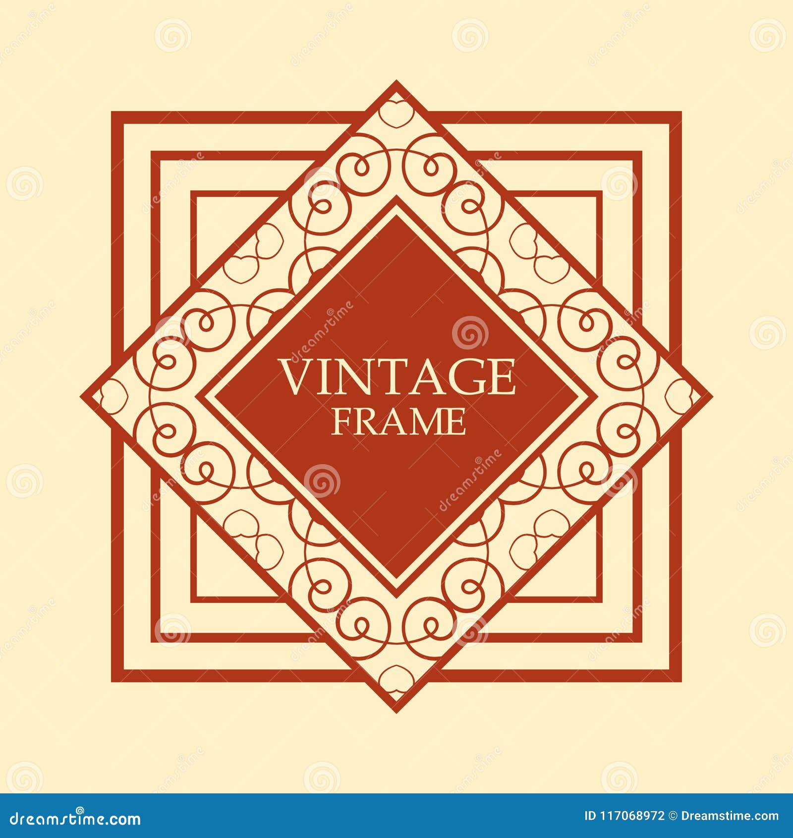 Vintage border vector stock vector. Illustration of colored - 117068972