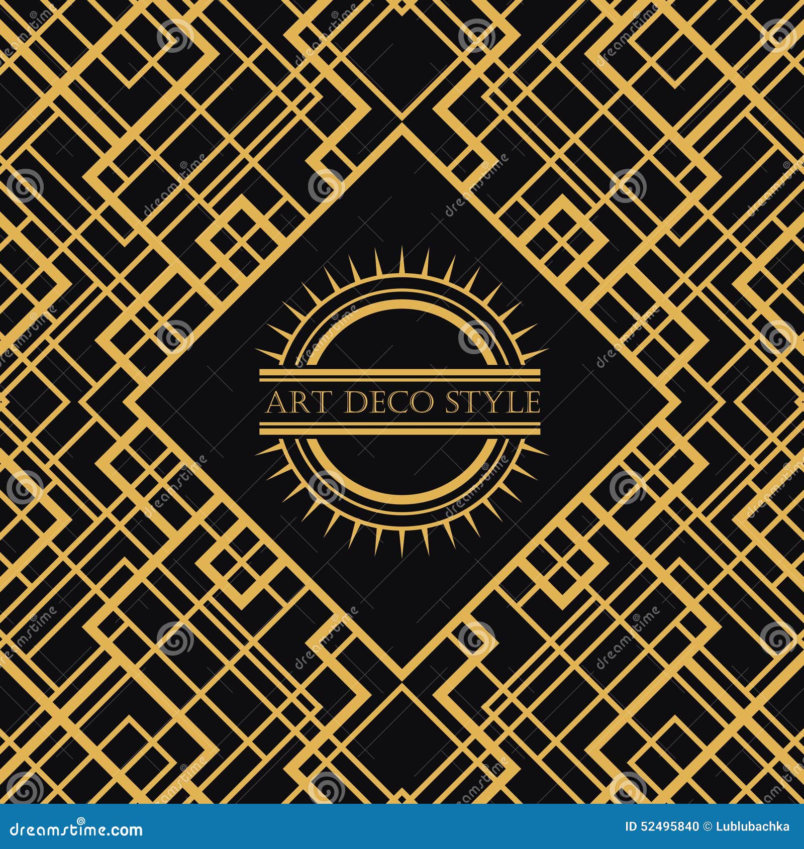 Art Deco Vintage Decorative Frame. Retro Card Design Vector Temp Stock ...