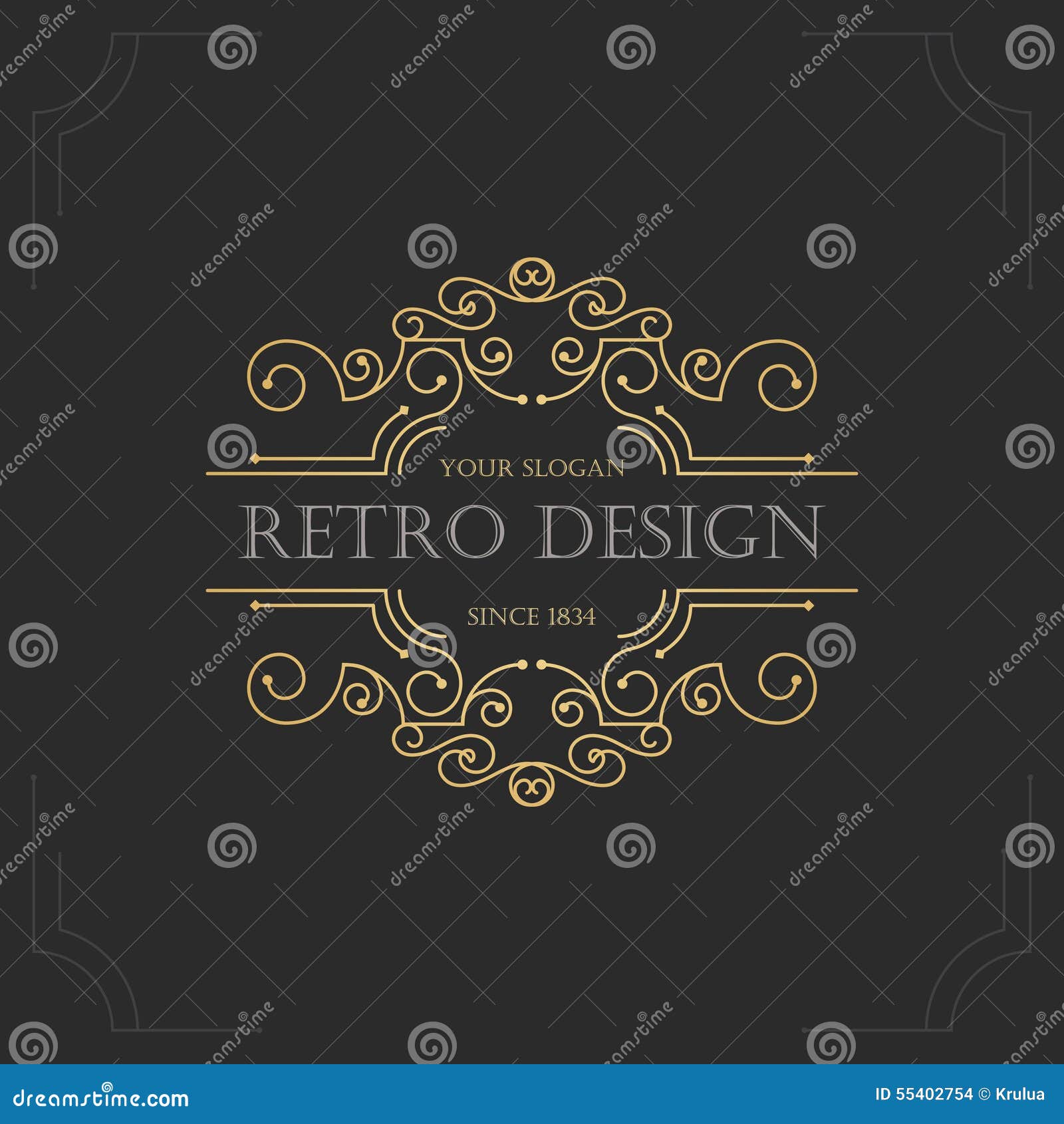 Art Deco Vintage Design of Retro Flourishes Frames. Stock Vector ...