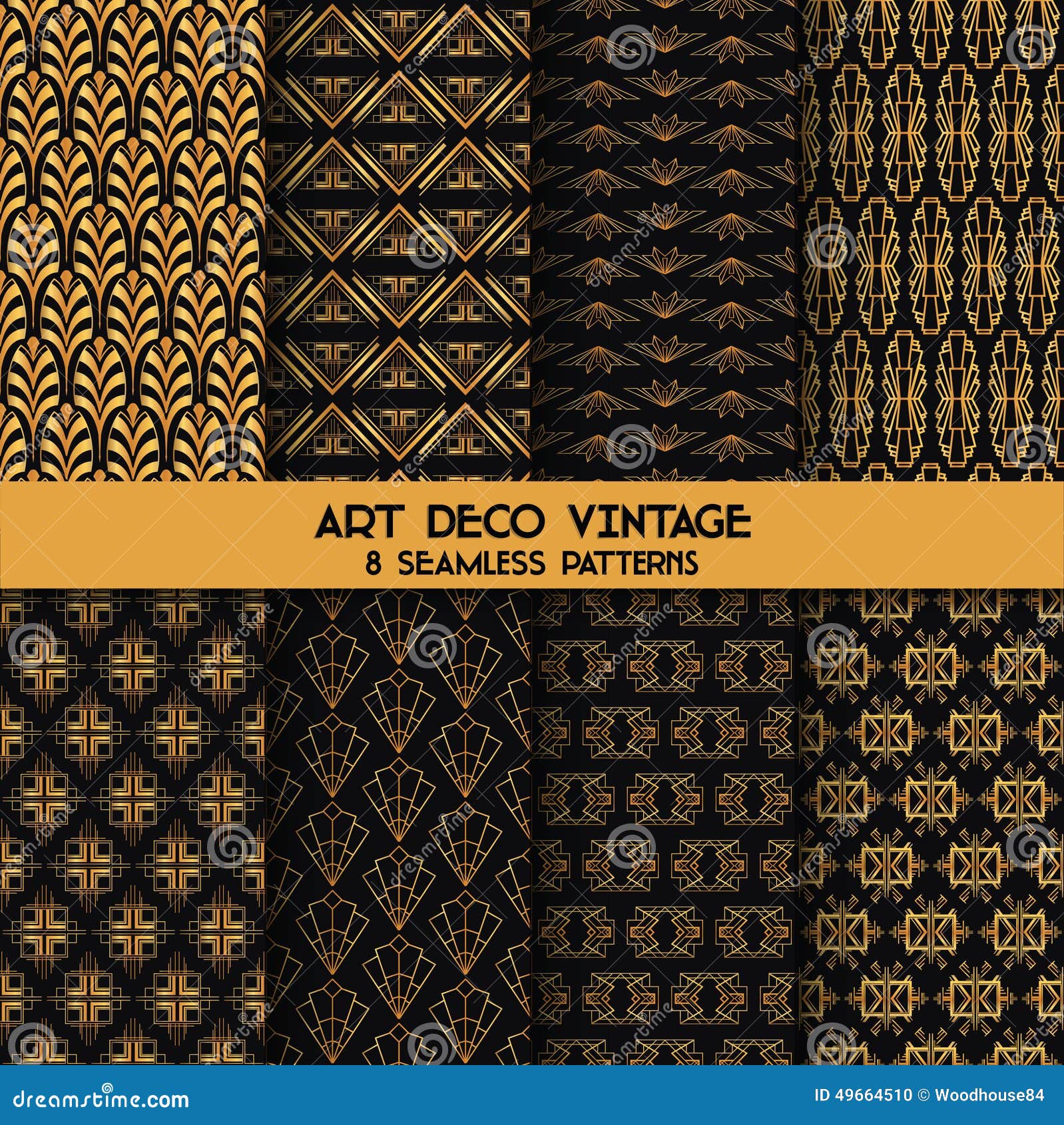 Art Deco Vintage Patterns stock vector. Illustration of decoration ...