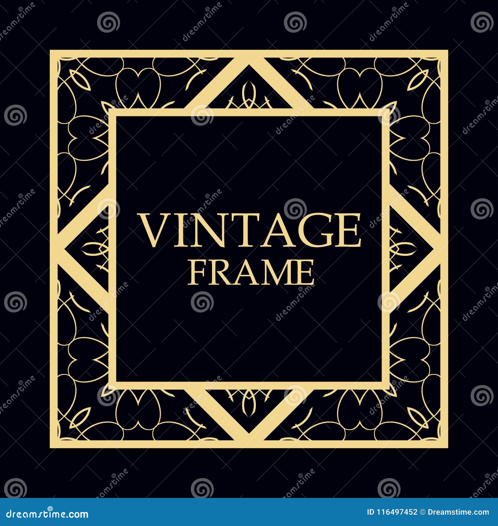 Retro ornamental frame stock vector. Illustration of artistic - 116497452