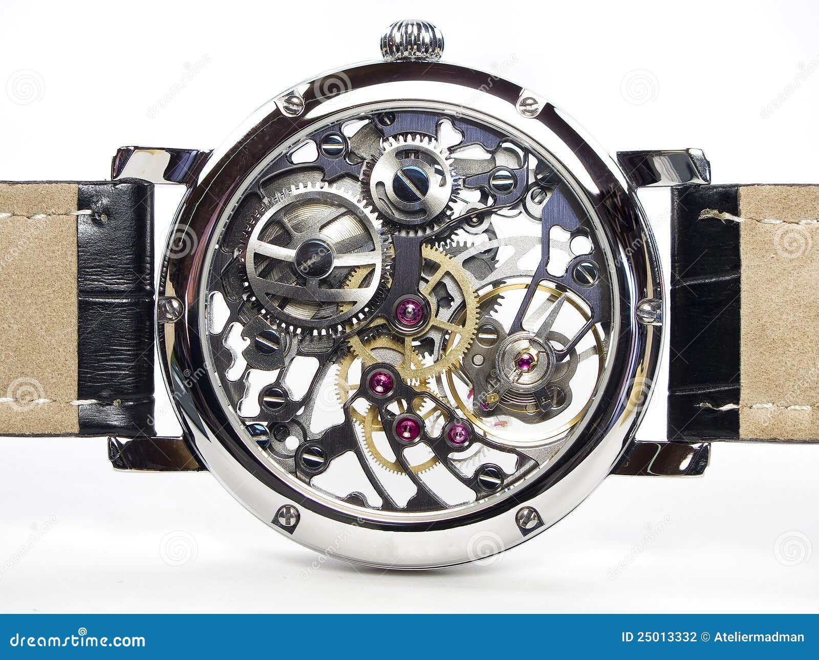 Art Deco Watch - Skeleton Movement Stock Photo - Image of circle, close ...