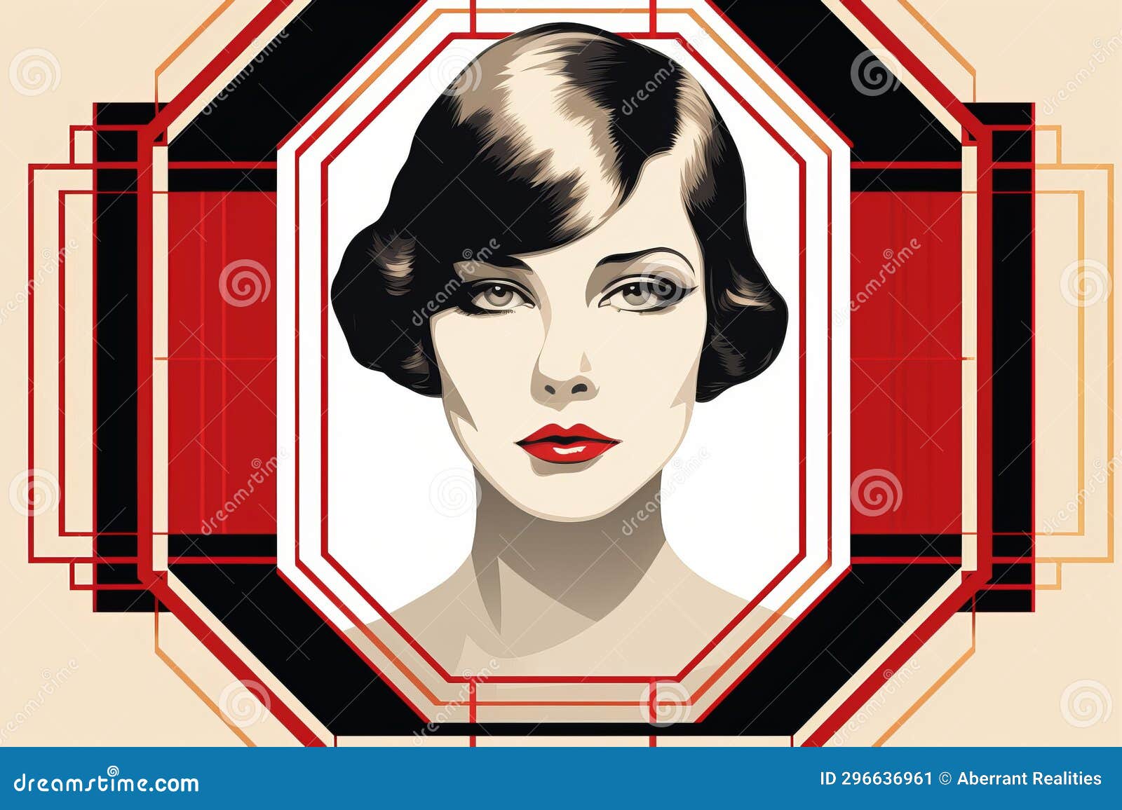 Art Deco Woman Vector Illustration Stock Illustration - Illustration of ...