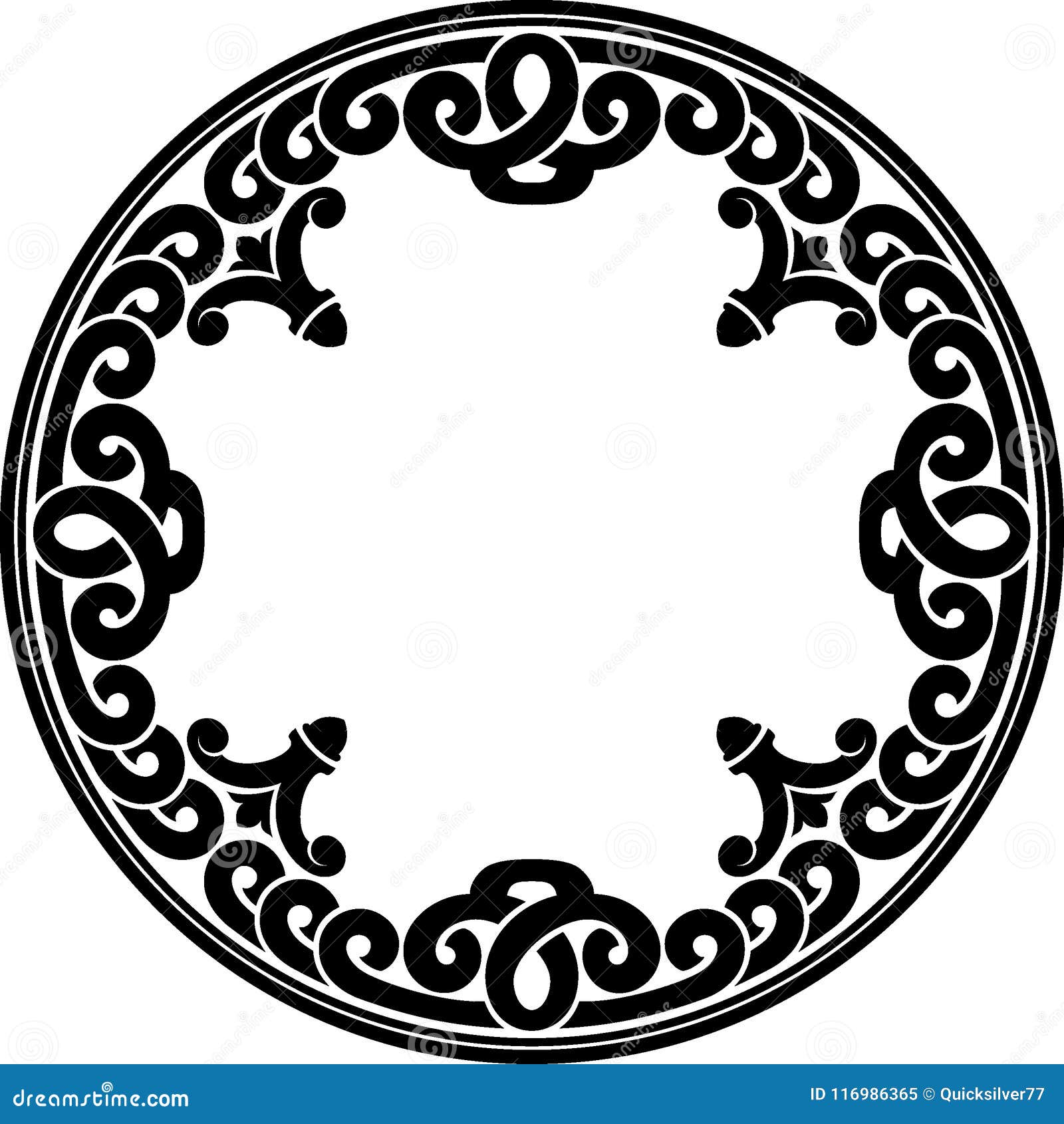Art Decor Round Pattern stock vector. Illustration of scroll - 116986365