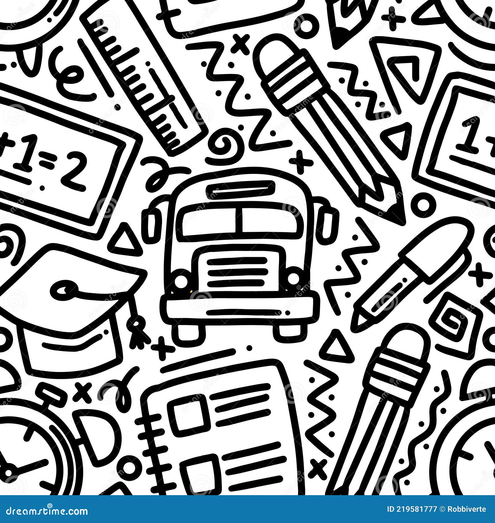 Art Decoration of School Time Hand Drawing Stock Vector - Illustration ...