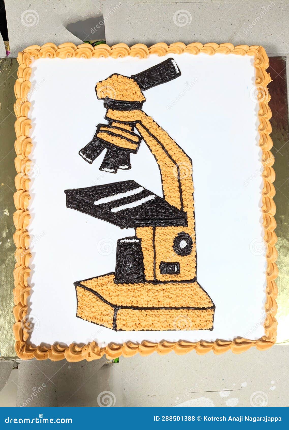 Art of Delicious Cake with Microscope Dedign Stock Photo - Image of ...