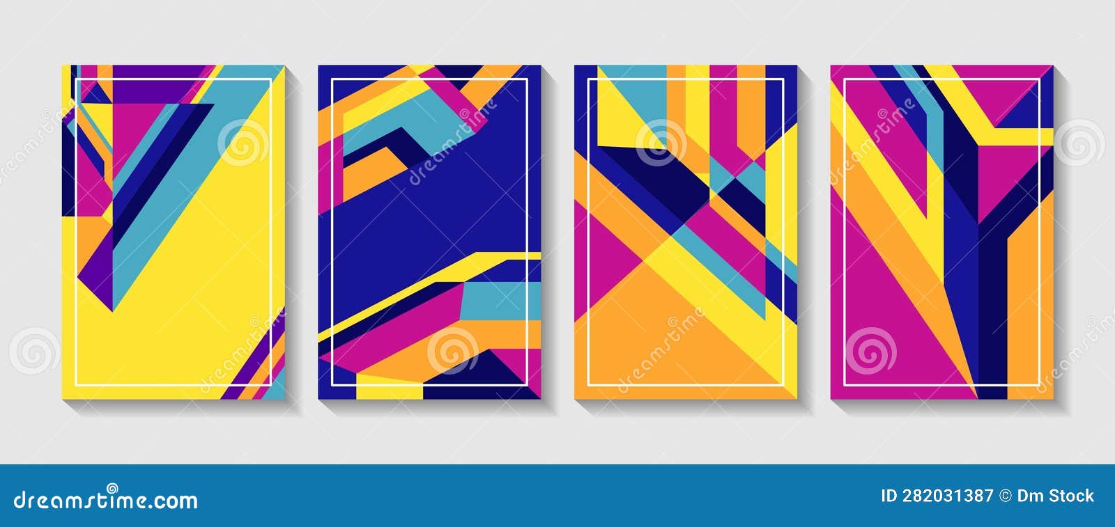 Abstract Pattern Arrangement Composition with a Touch of Color Variants ...