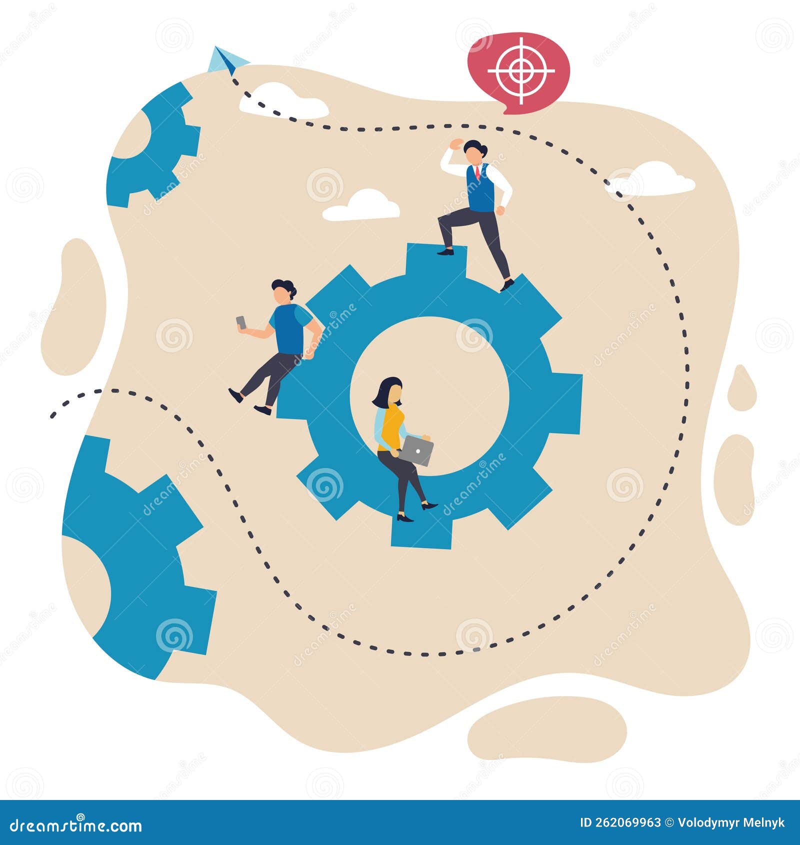 Art Design with Employees, Businessmen in Working Process. Concept of ...