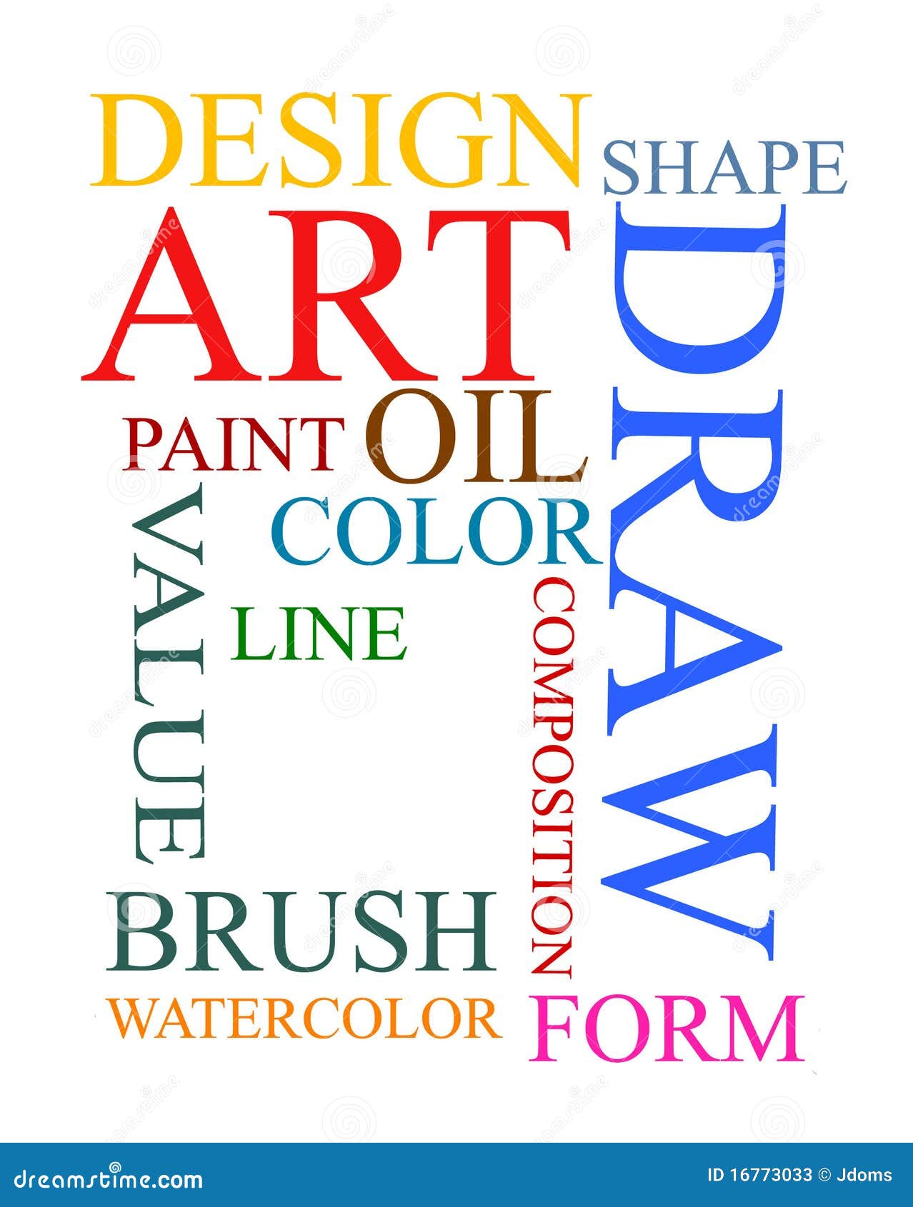 Art and Design Graphic Text Collage Stock Illustration - Illustration ...